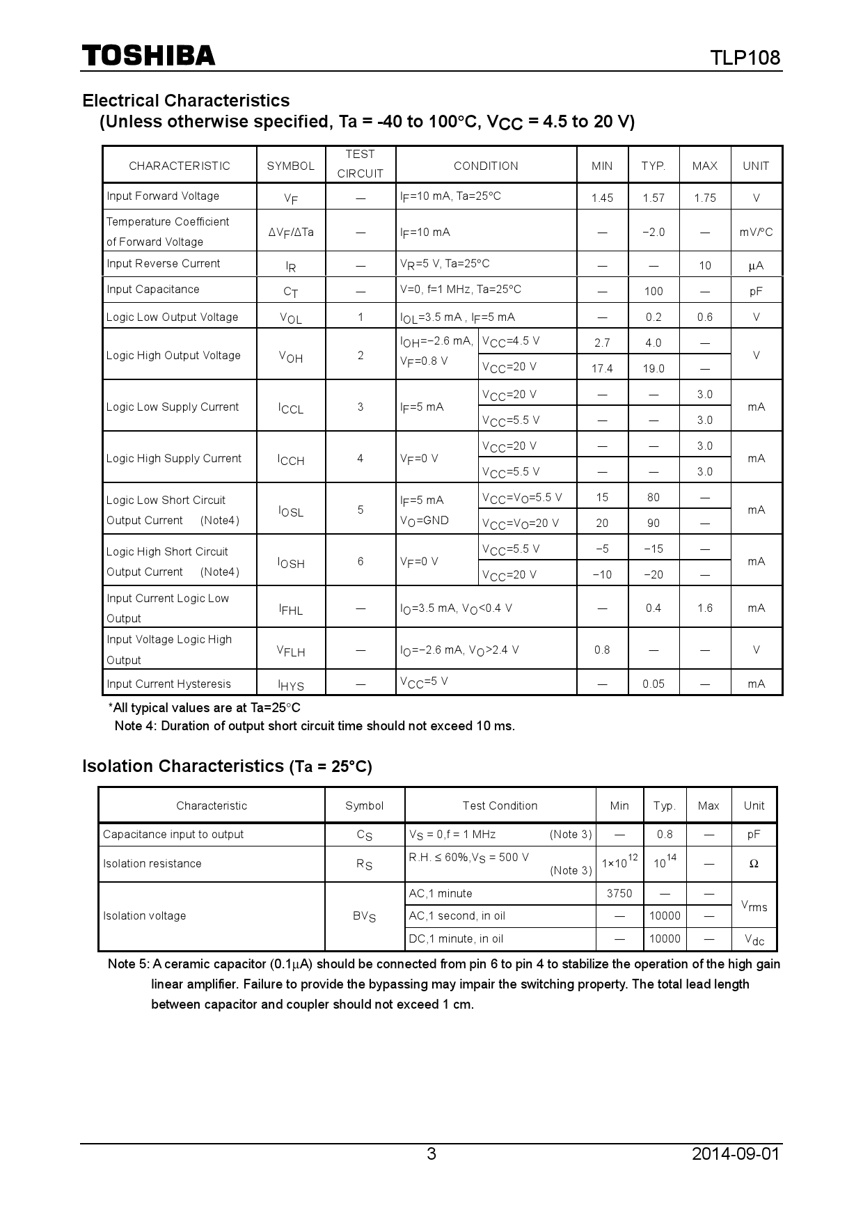 TLP108_（TOSHIBA(东芝)）TLP108中文资料_价格_PDF手册-立创电子商城