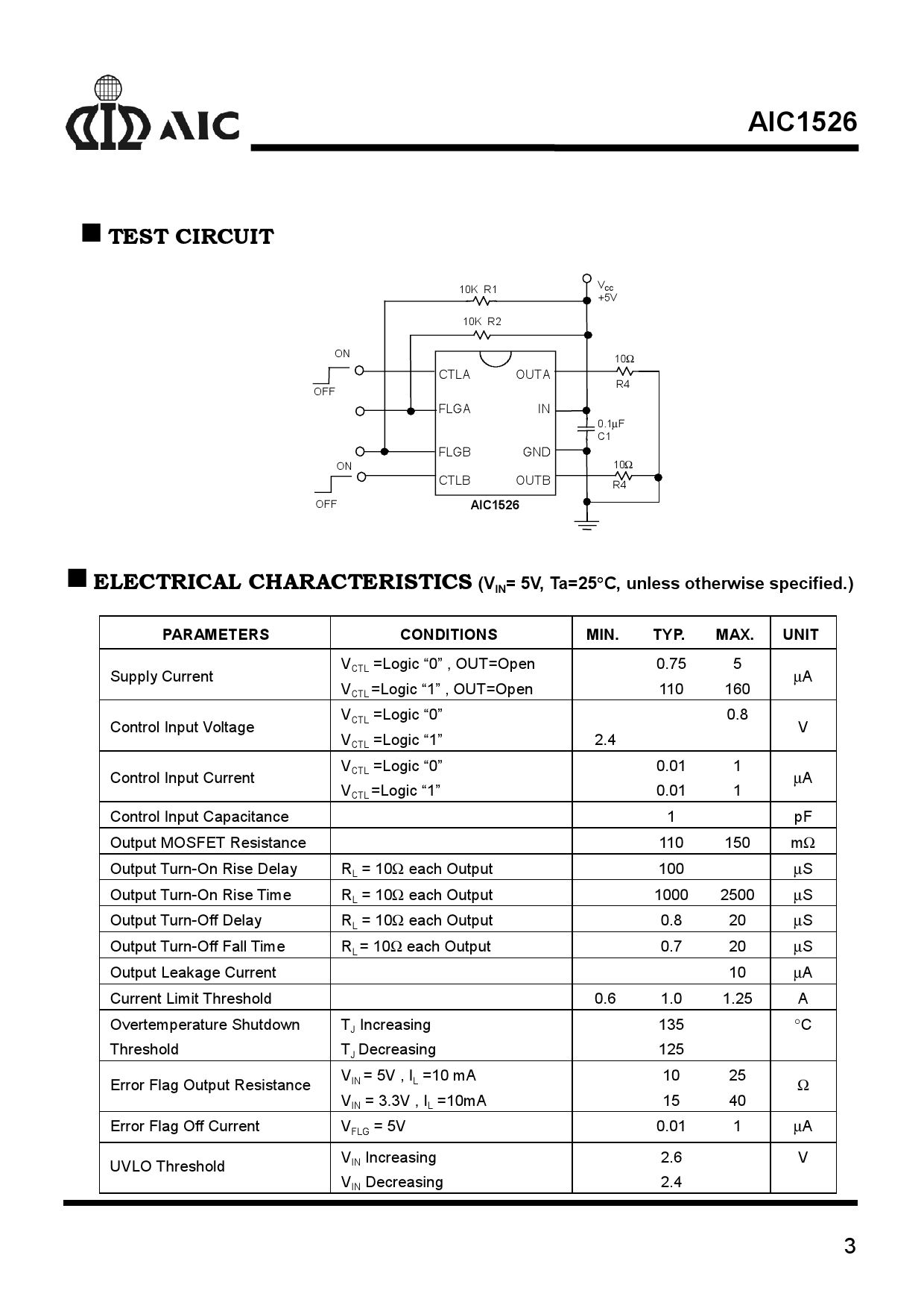 AIC1526-1_（AIC(沛亨半导体)）AIC1526-1中文资料_价格_PDF手册-立创电子商城