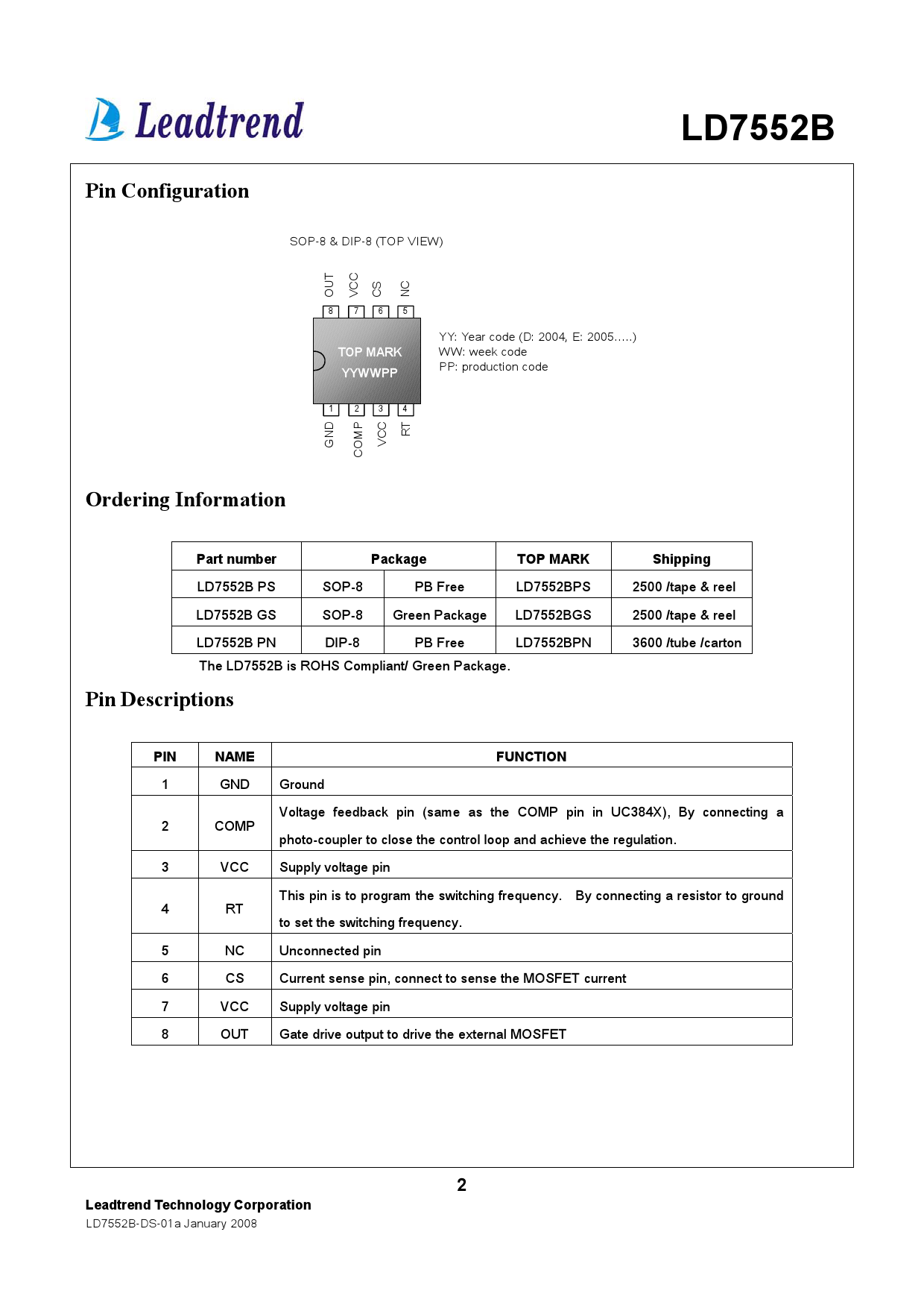 LD7552BPS_（Leadtrend(通嘉科技)）LD7552BPS中文资料_价格_PDF手册-立创电子商城