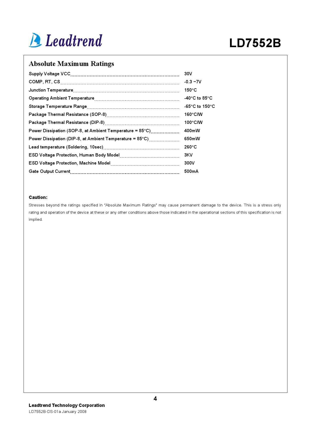 LD7552BPS_（Leadtrend(通嘉科技)）LD7552BPS中文资料_价格_PDF手册-立创电子商城