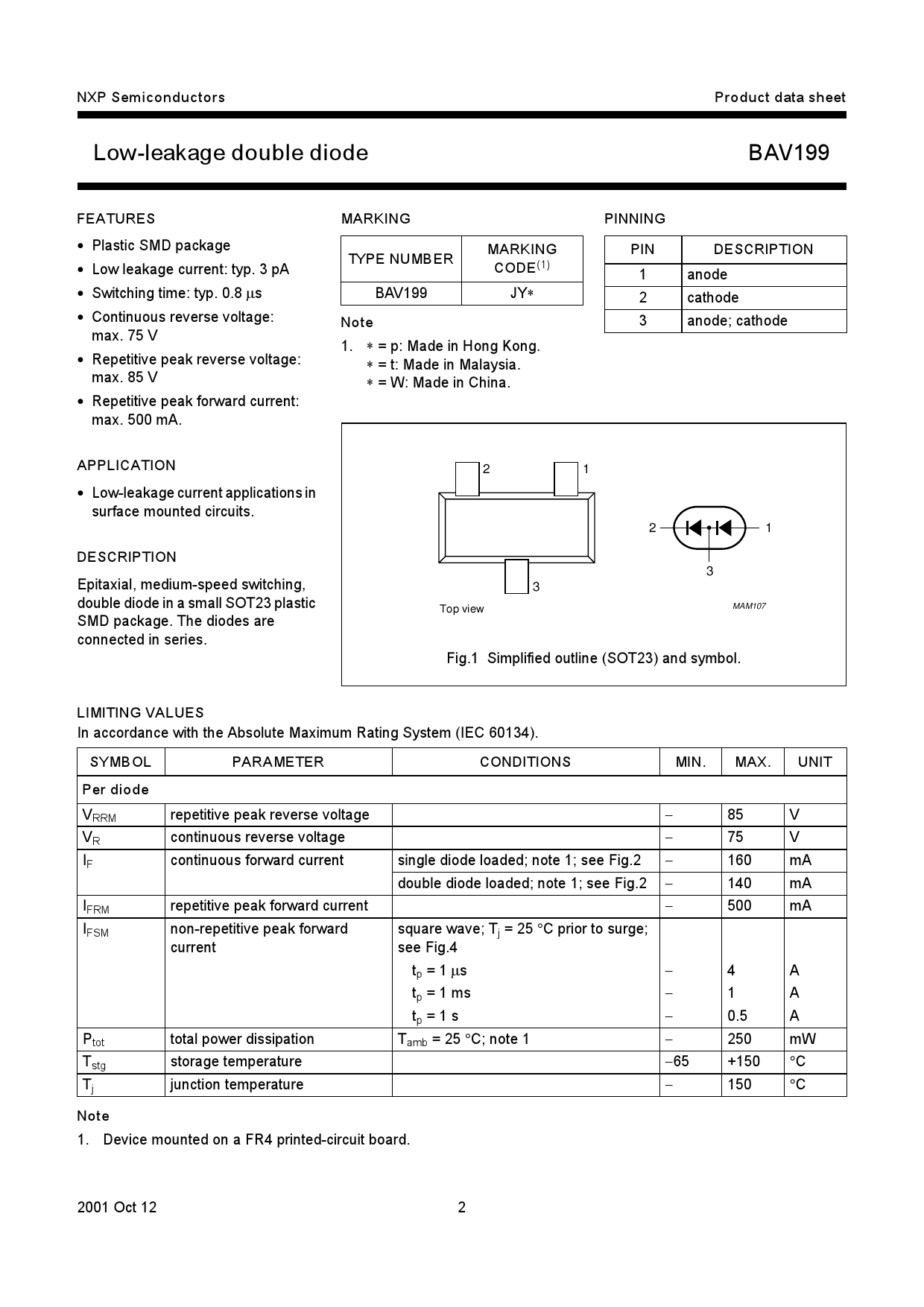 BAV199,215_（Nexperia(安世)）BAV199,215中文资料_价格_PDF手册-立创电子商城