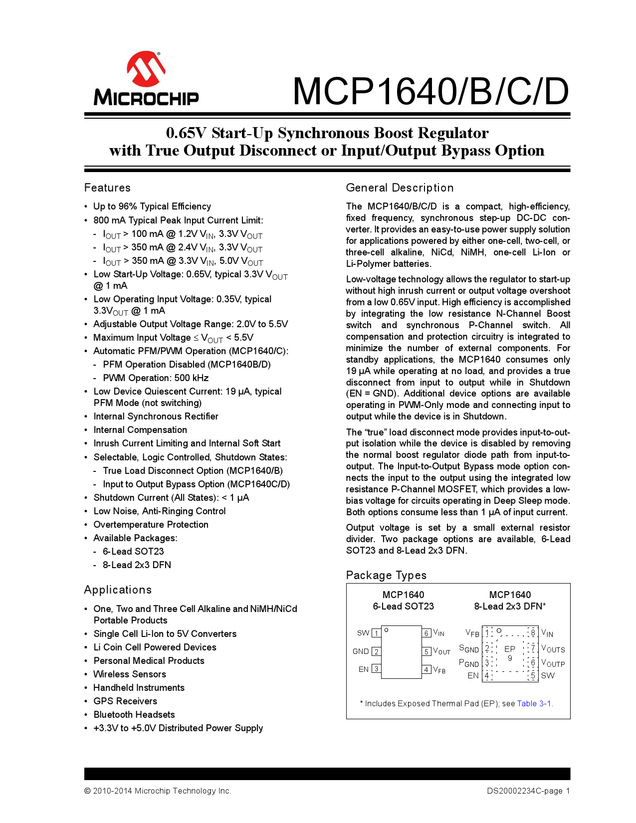 MCP1640T-I/CHY_（MICROCHIP(美国微芯)）MCP1640T-I/CHY中文资料_价格_PDF手册-立创电子商城