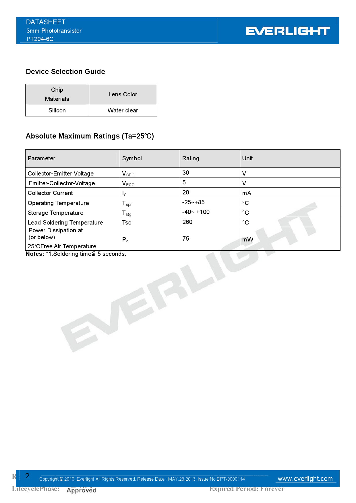 PT204-6C_（EVERLIGHT(亿光)）PT204-6C中文资料_价格_PDF手册-立创电子商城
