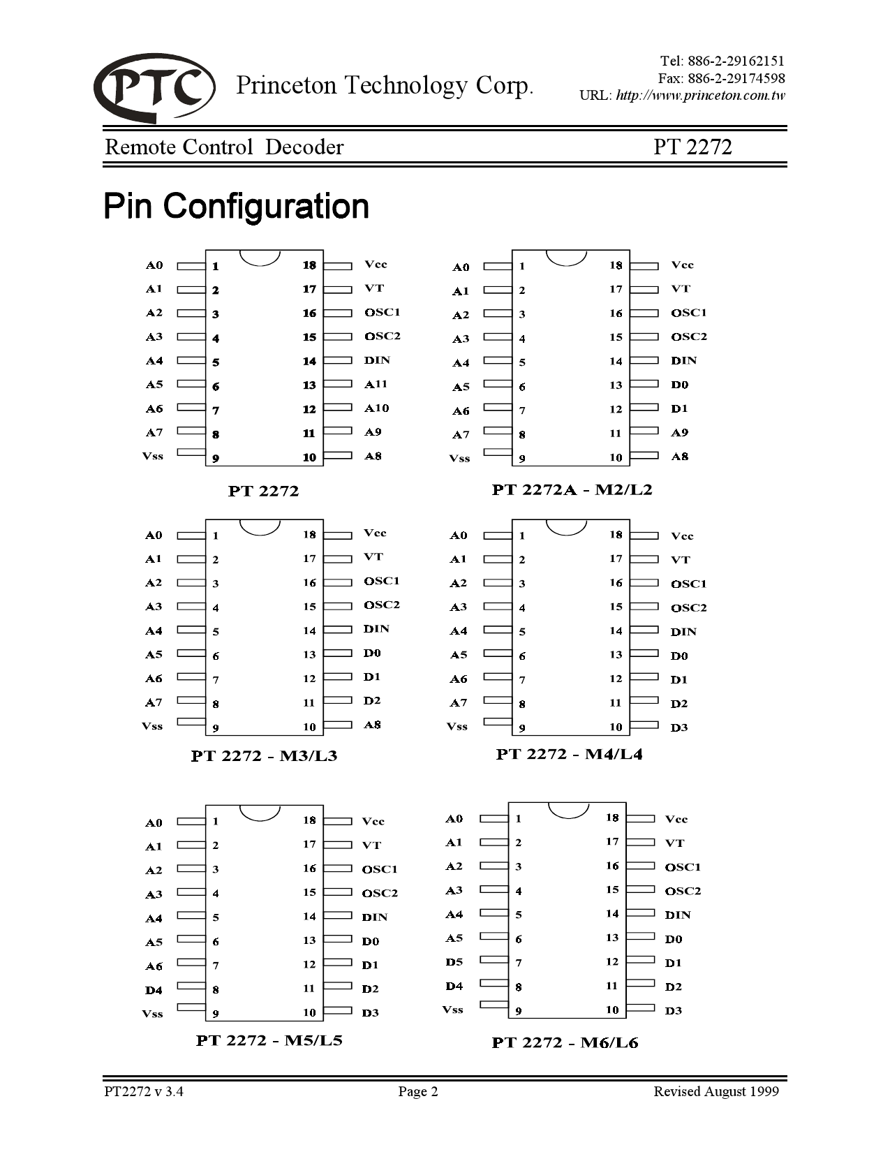 PT2272-L4_（PTC(普诚)）PT2272-L4中文资料_价格_PDF手册-立创电子商城