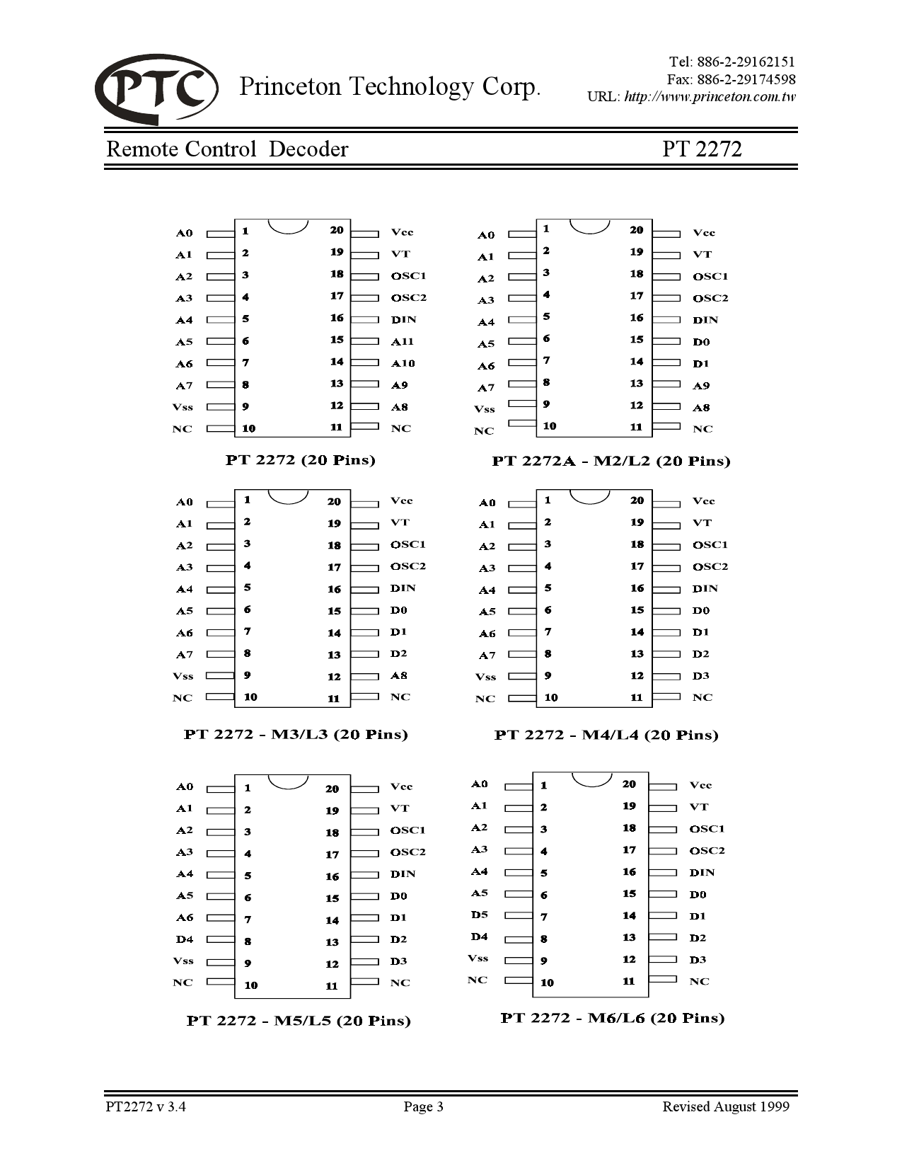 PT2272-L4_（PTC(普诚)）PT2272-L4中文资料_价格_PDF手册-立创电子商城