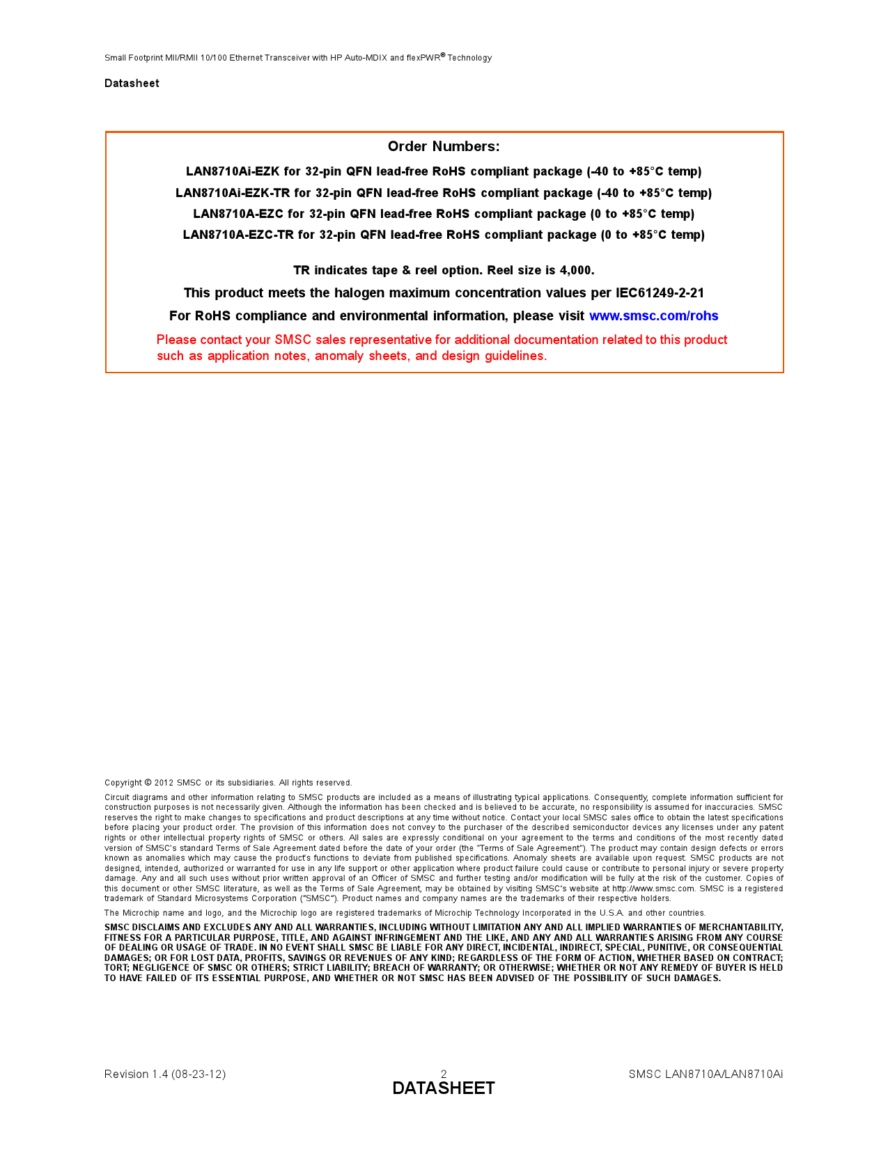 LAN8710A-EZC-TR_（MICROCHIP(美国微芯)）LAN8710A-EZC-TR中文资料_价格_PDF手册-立创电子商城