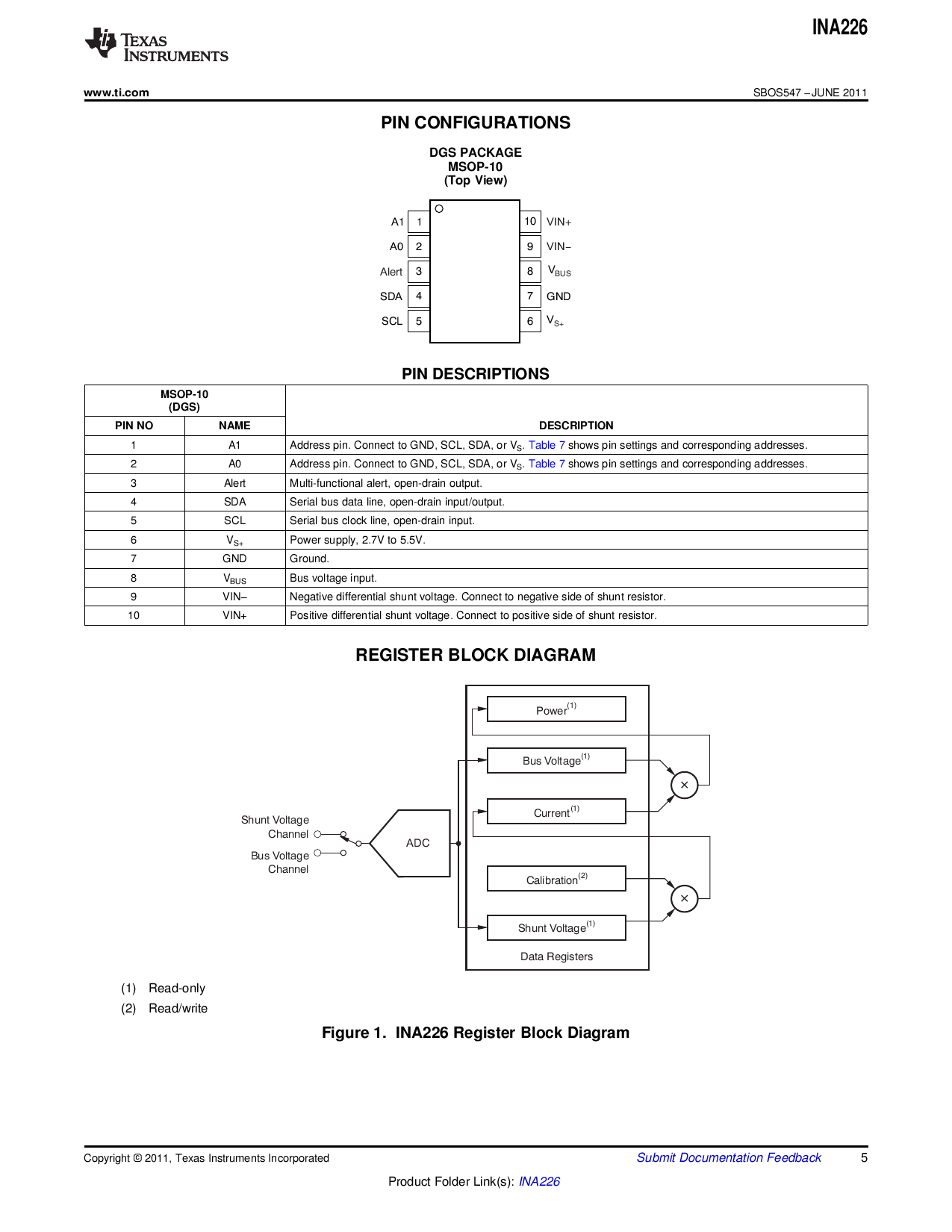 INA226AIDGSR_（TI(德州仪器)）INA226AIDGSR中文资料_价格_PDF手册-立创电子商城