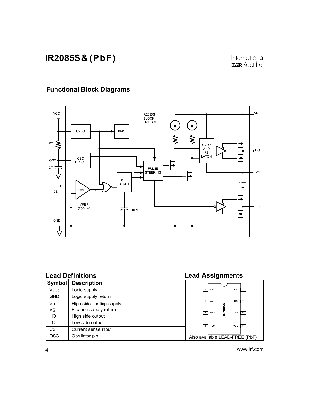 IR2085STRPbF_（Infineon(英飞凌)）IR2085STRPbF中文资料_价格_PDF手册-立创电子商城