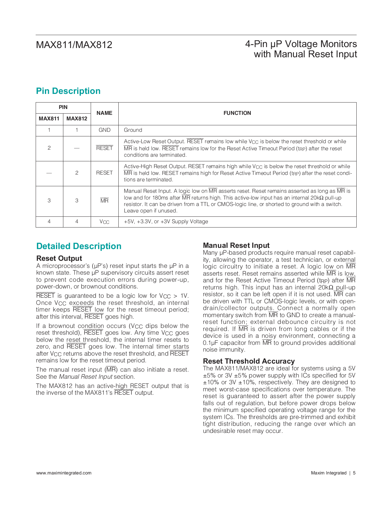 MAX811REUS+T_（MAXIM(美信)）MAX811REUS+T中文资料_价格_PDF手册-立创电子商城