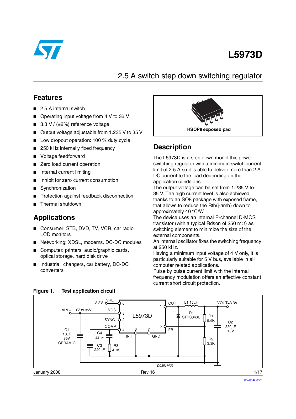 L5973D013TR_（ST(意法半导体)）L5973D013TR中文资料_价格_PDF手册-立创电子商城