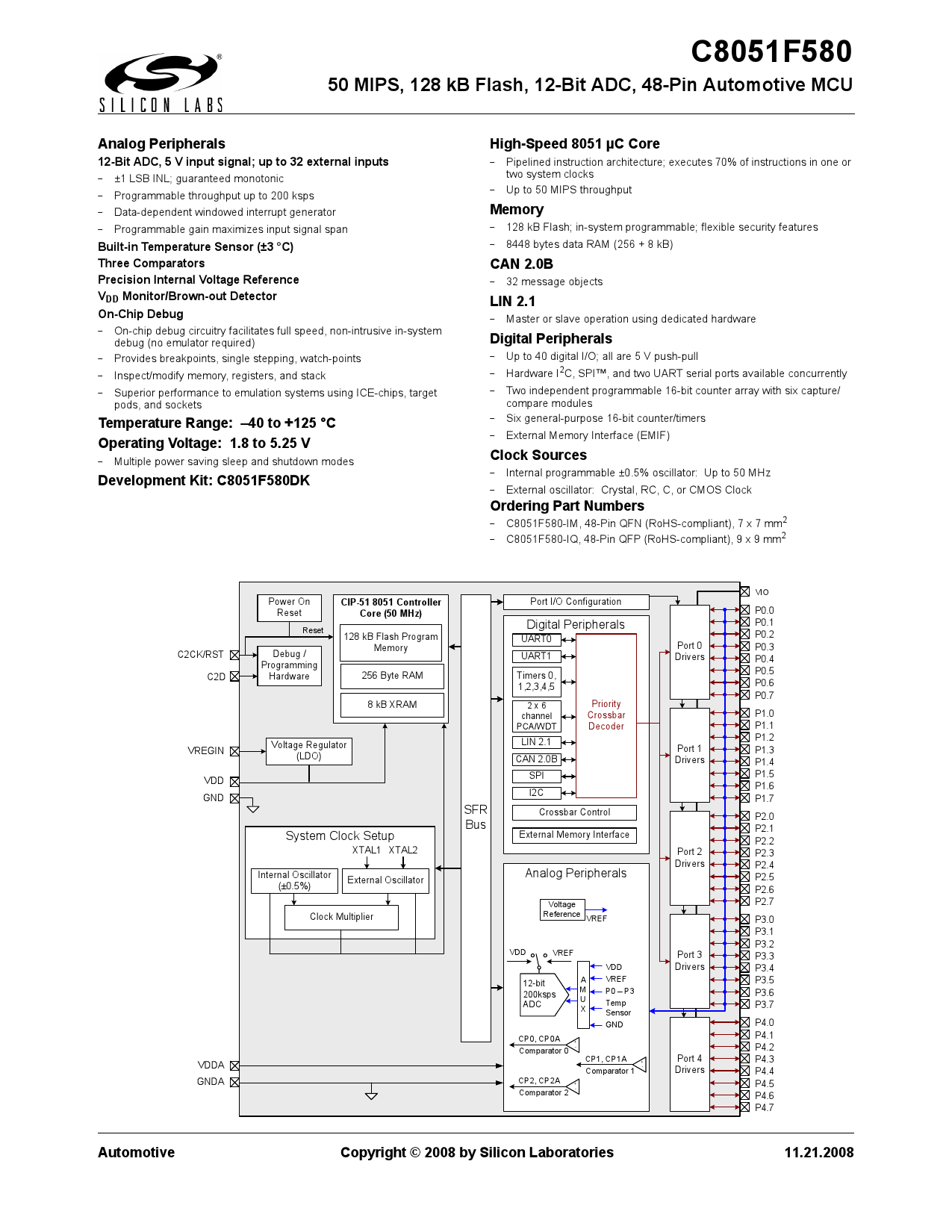 C8051F580-IQR_（SILICON LABS(芯科)）C8051F580-IQR中文资料_价格_PDF手册-立创电子商城