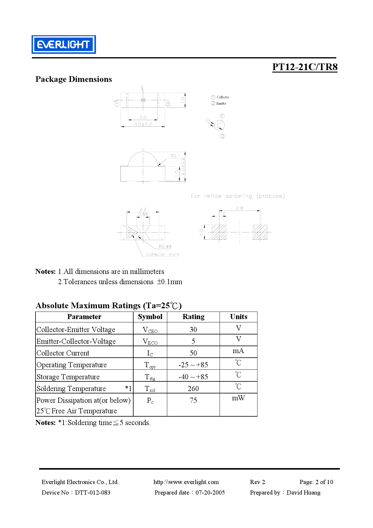 PT12-21C/TR8_（EVERLIGHT(亿光)）PT12-21C/TR8中文资料_价格_PDF手册-立创电子商城