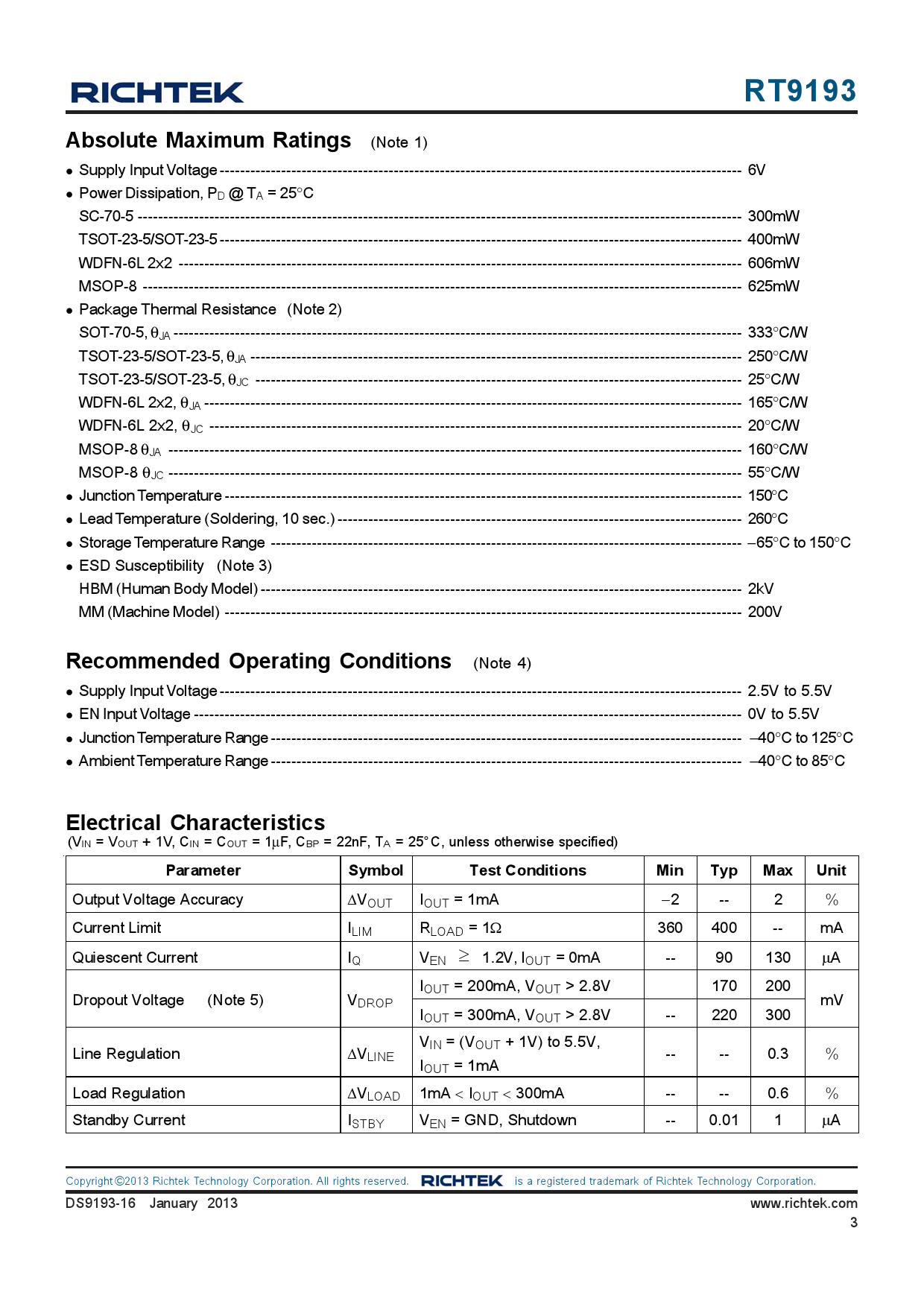 RT9193-25GB_（RICHTEK(台湾立锜)）RT9193-25GB中文资料_价格_PDF手册-立创电子商城
