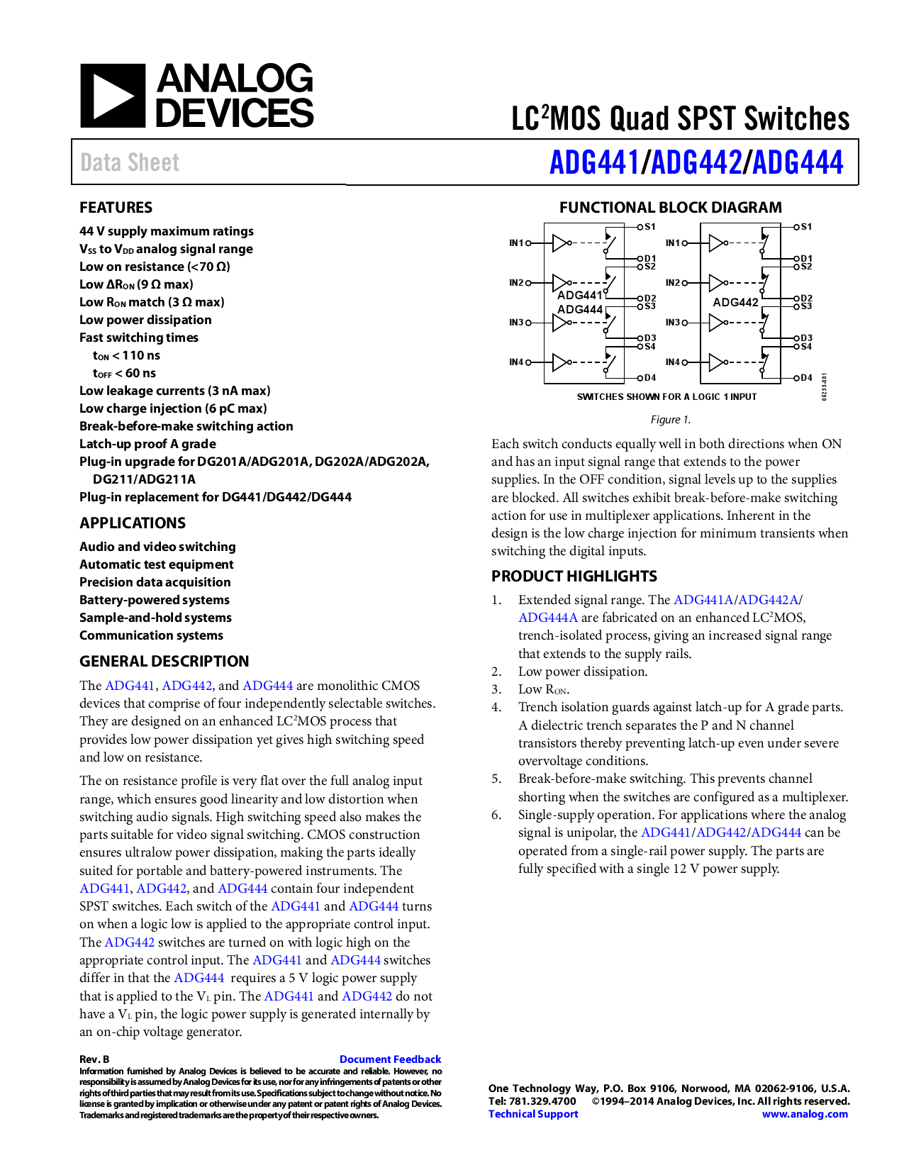 ADG441BRZ_（ADI(亚德诺)/LINEAR）ADG441BRZ中文资料_价格_PDF手册-立创电子商城