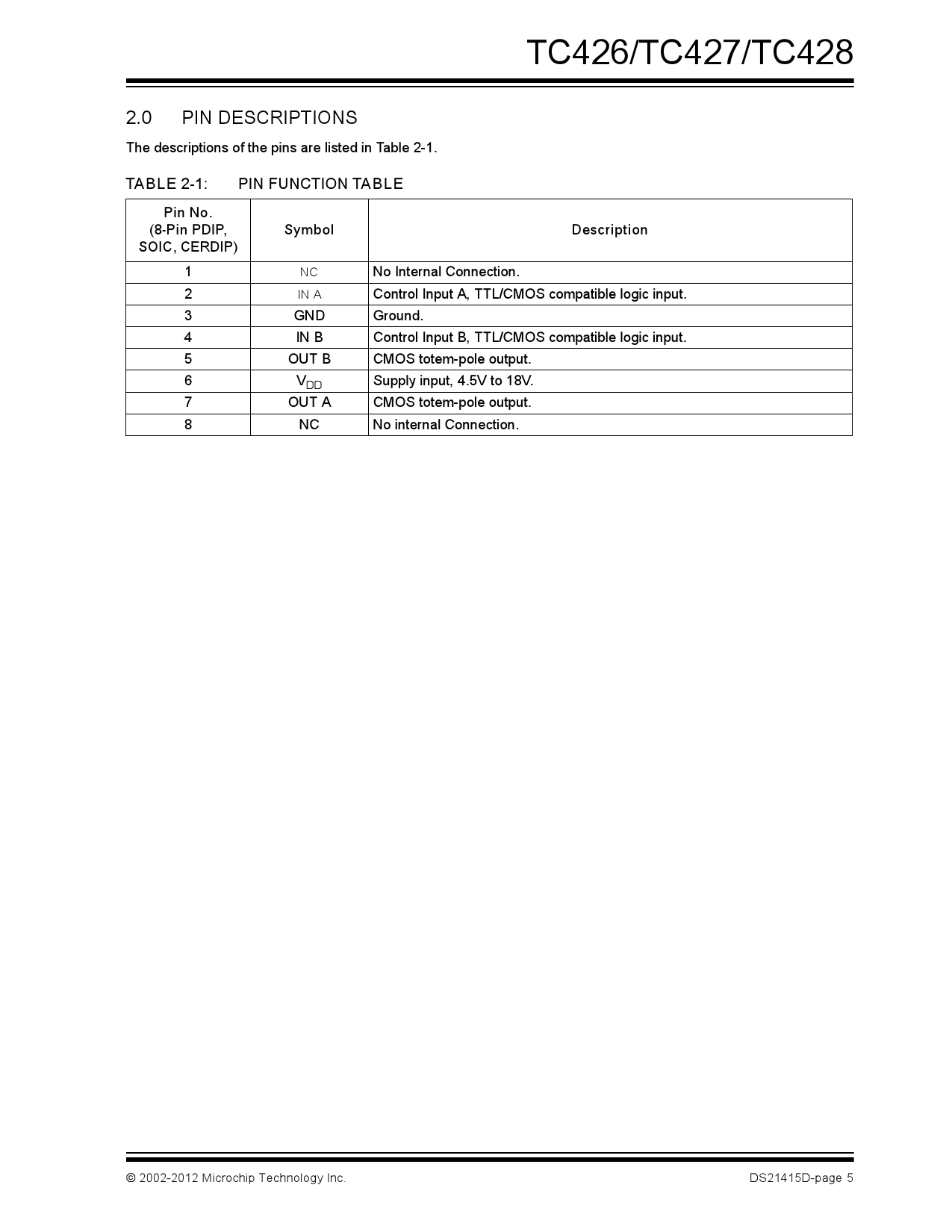 TC427EPA_（MICROCHIP(美国微芯)）TC427EPA中文资料_价格_PDF手册-立创电子商城