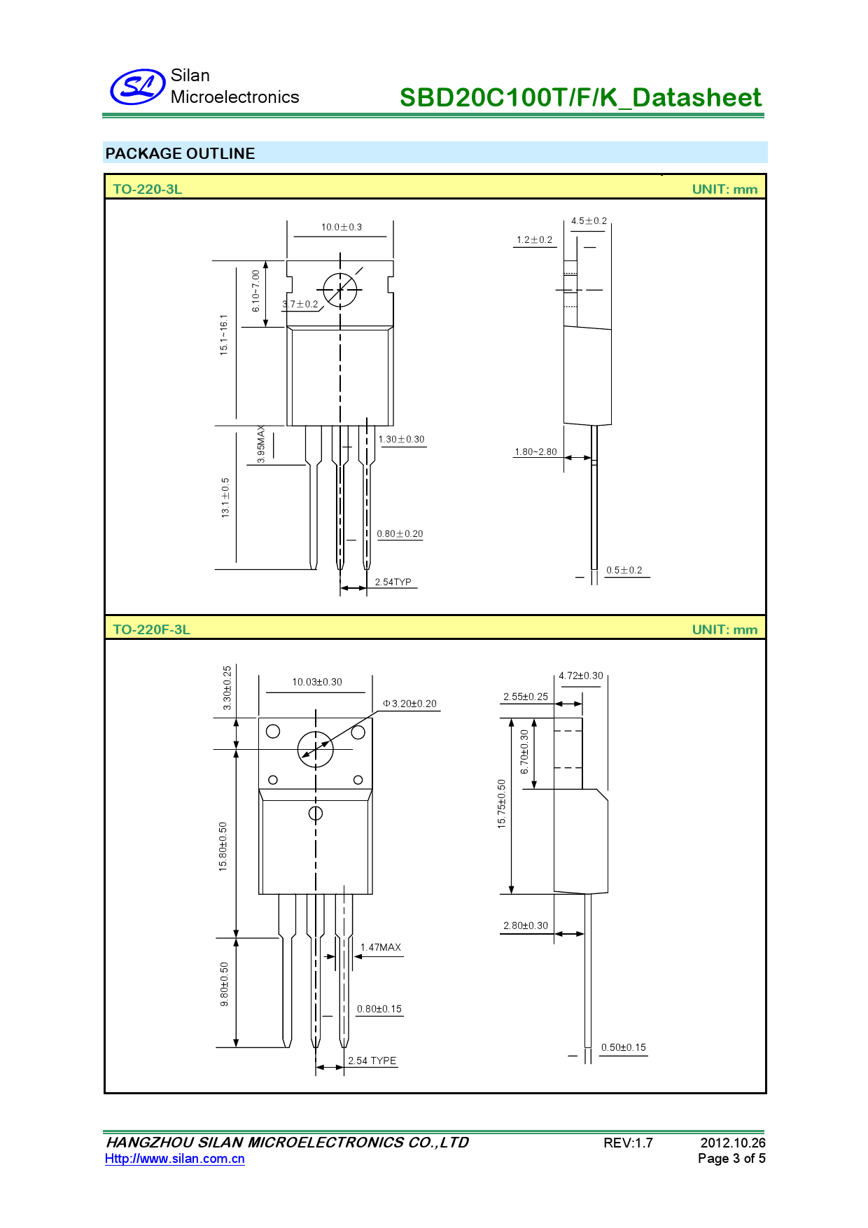SBD20C100F_（SILAN(士兰微)）SBD20C100F中文资料_价格_PDF手册-立创电子商城
