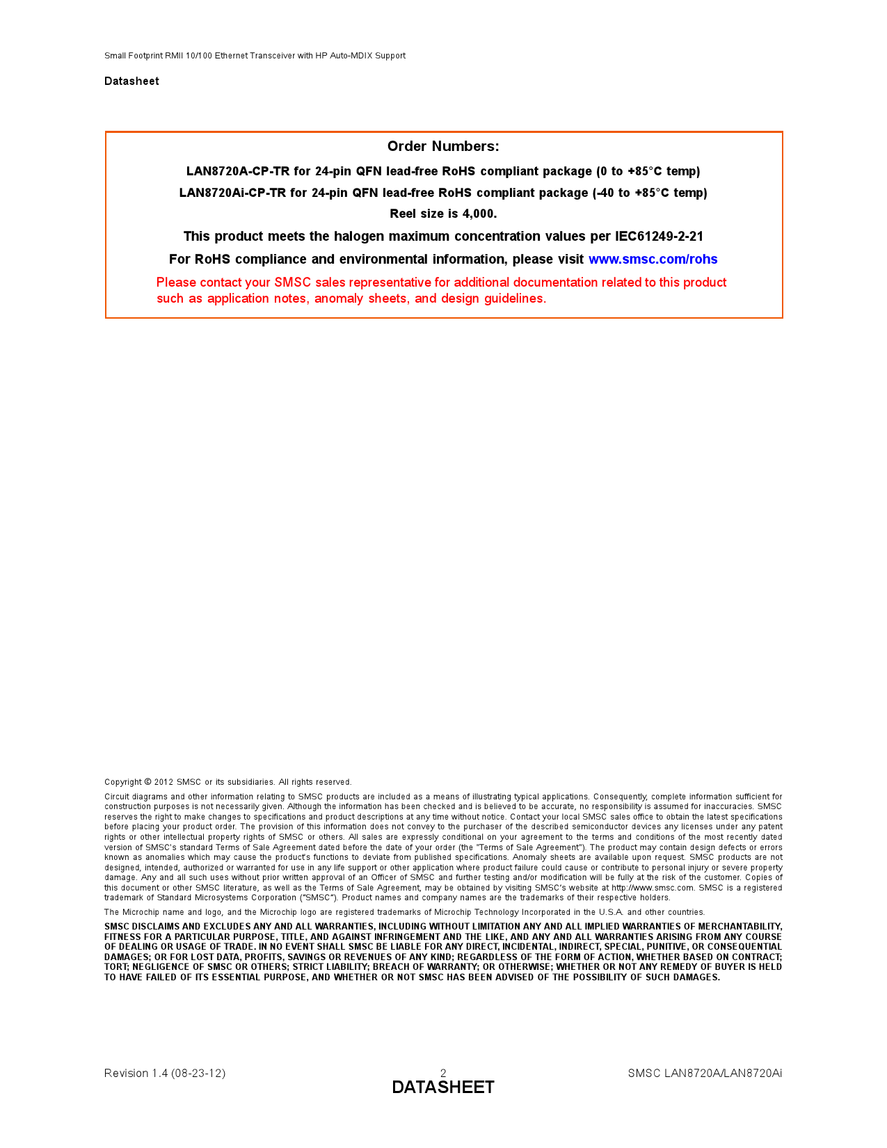 LAN8720A-CP-TR_（MICROCHIP(美国微芯)）LAN8720A-CP-TR中文资料_价格_PDF手册-立创电子商城