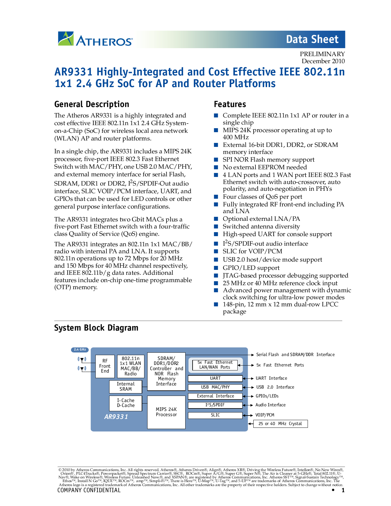 AR9331-AL3A_（Qualcomm Atheros）AR9331-AL3A中文资料_价格_PDF手册-立创电子商城