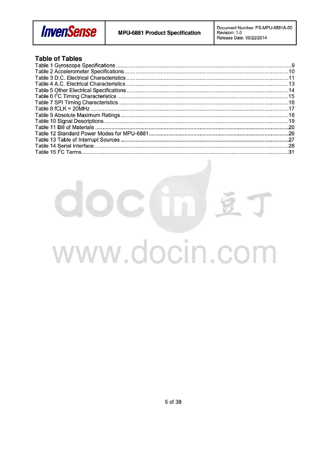 MPU-6881_（InvenSense）MPU-6881中文资料_价格_PDF手册-立创电子商城