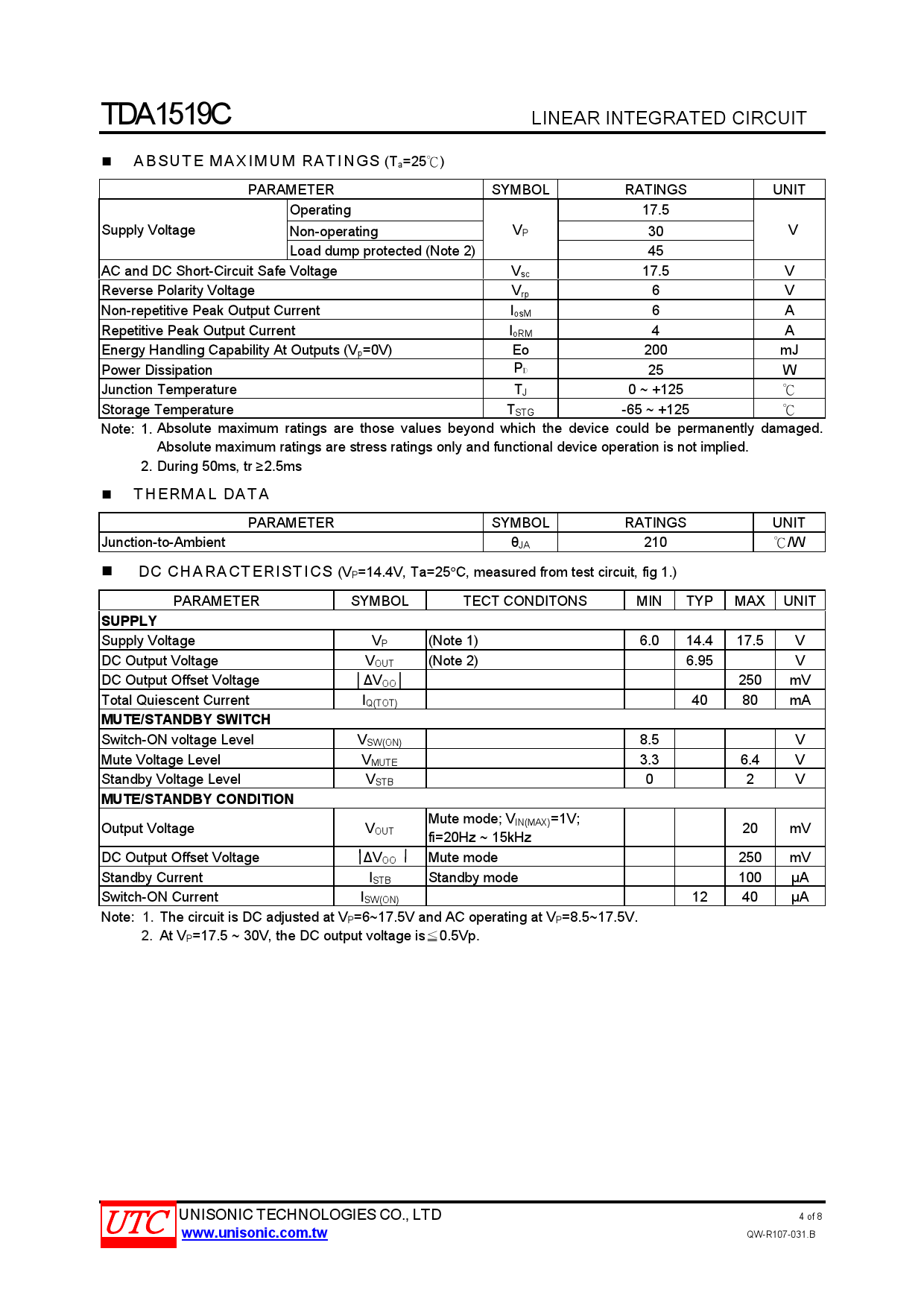 TDA1519CL-H09-B-T_（UTC(友顺)）TDA1519CL-H09-B-T中文资料_价格_PDF手册-立创电子商城