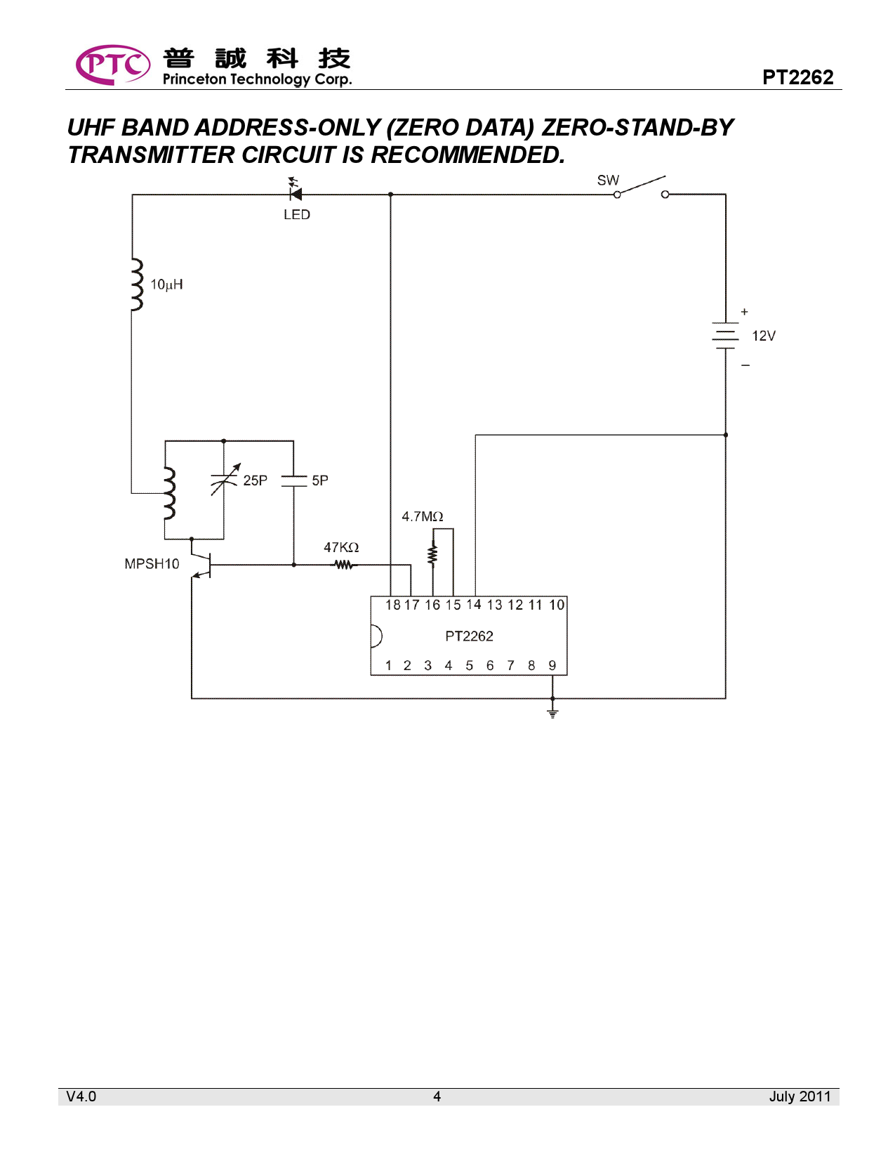 PT2262_（PTC(普诚)）PT2262中文资料_价格_PDF手册-立创电子商城