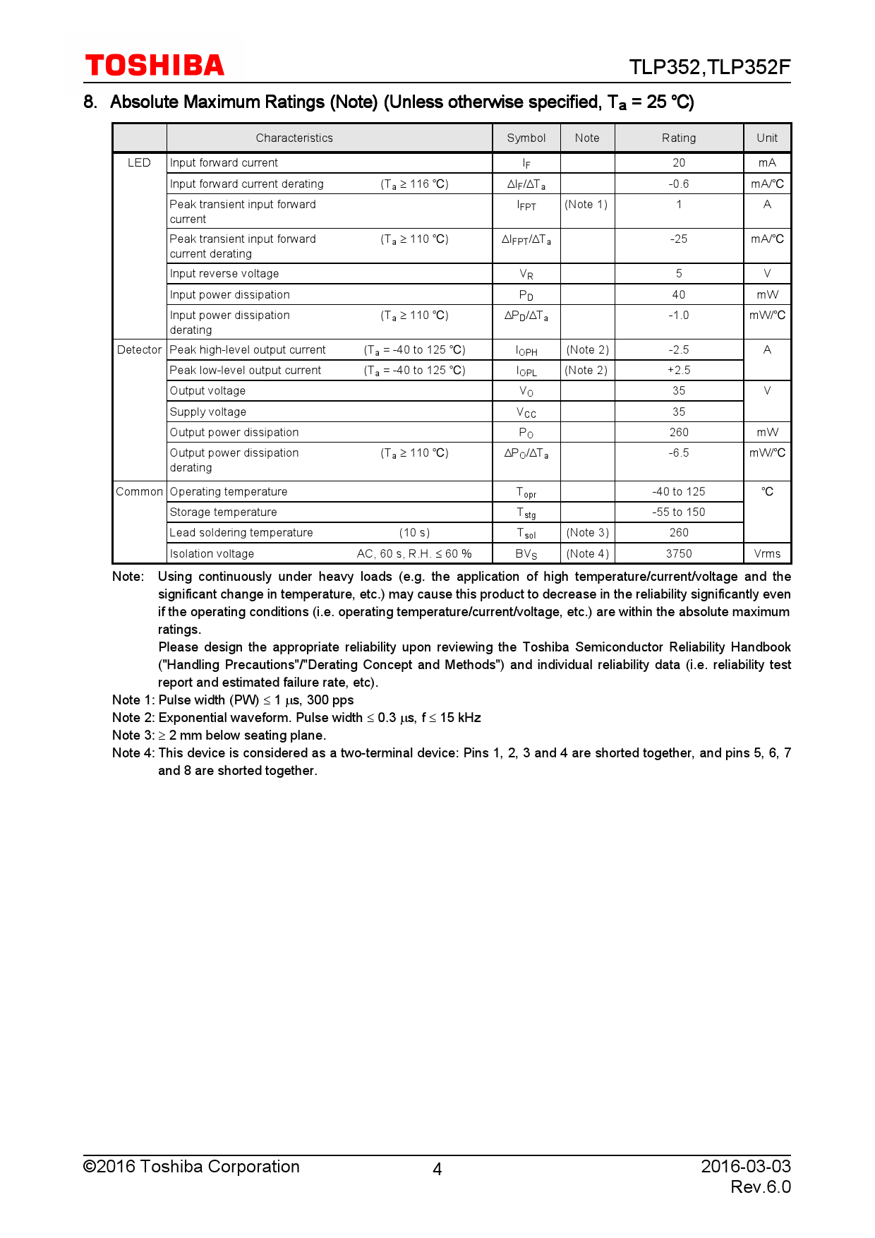 TLP352(F)_（TOSHIBA(东芝)）TLP352(F)中文资料_价格_PDF手册-立创电子商城