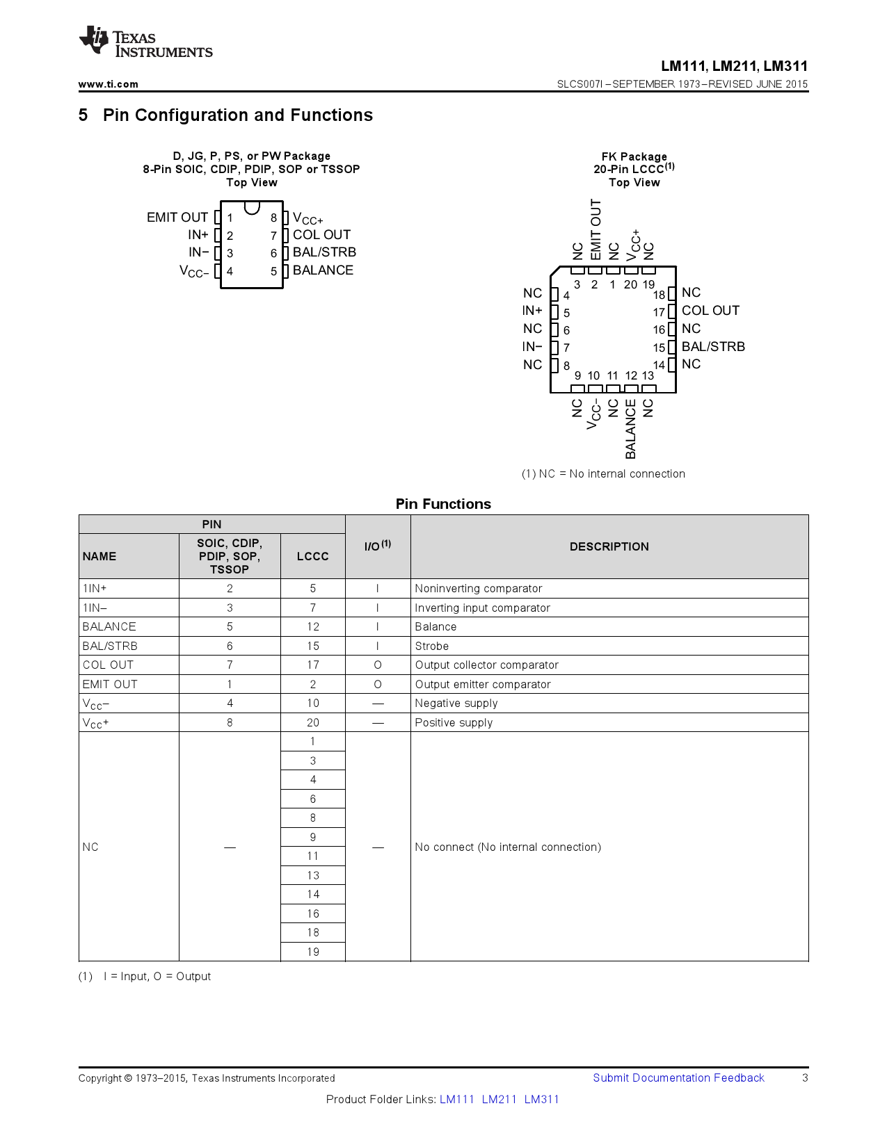 LM311DR_（TI(德州仪器)）LM311DR中文资料_价格_PDF手册-立创电子商城