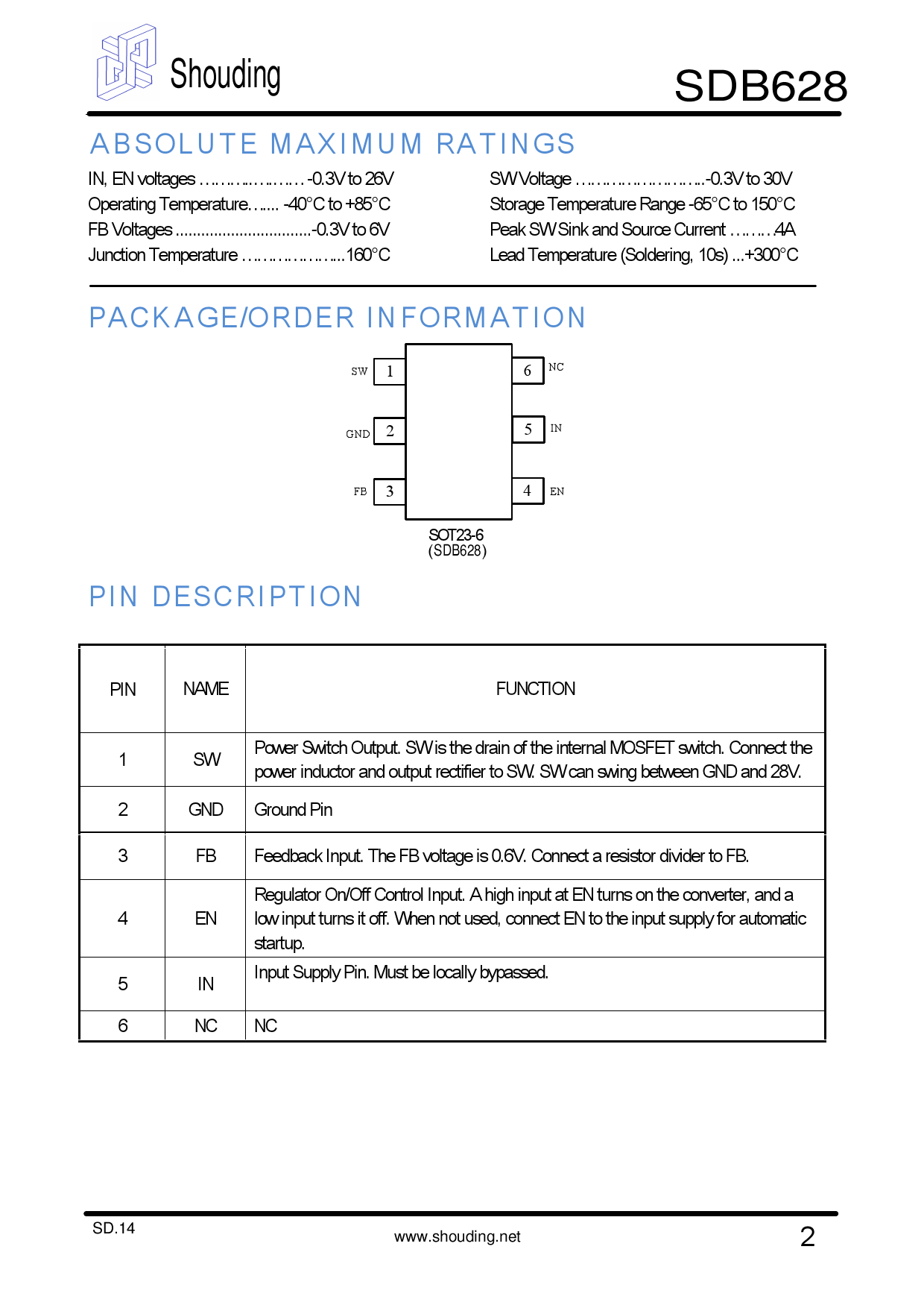 SDB628_（SHOUDING(首鼎半导体)）SDB628中文资料_价格_PDF手册-立创电子商城