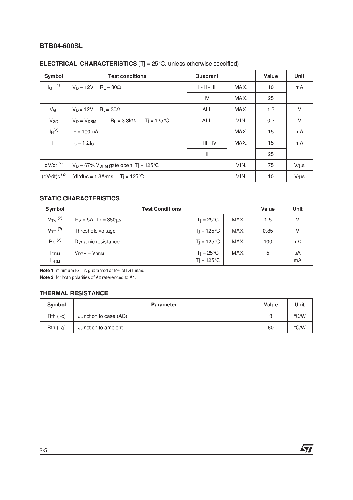 BTB04-600SL_（ST(意法半导体)）BTB04-600SL中文资料_价格_PDF手册-立创电子商城
