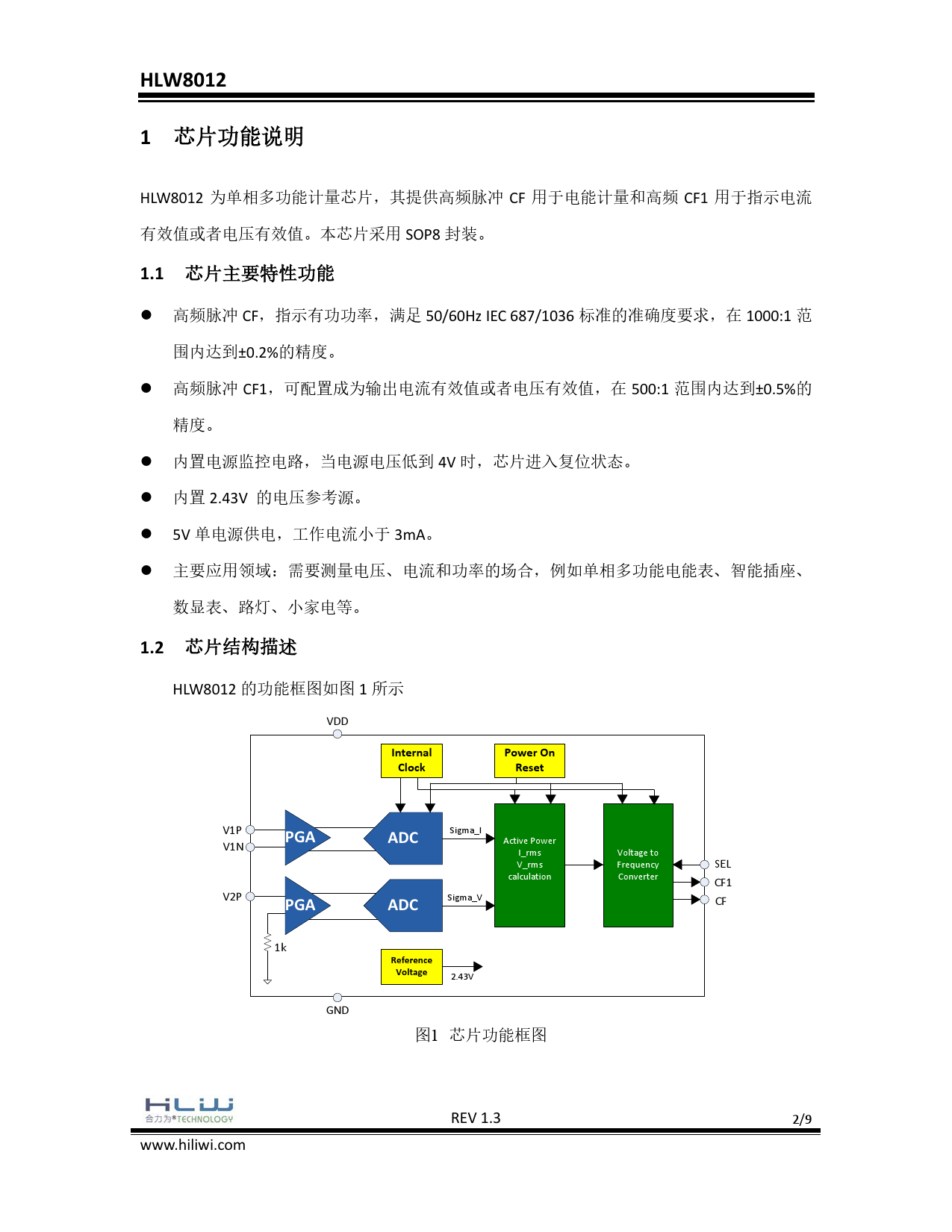HLW8012_（合力为）HLW8012中文资料_价格_PDF手册-立创电子商城