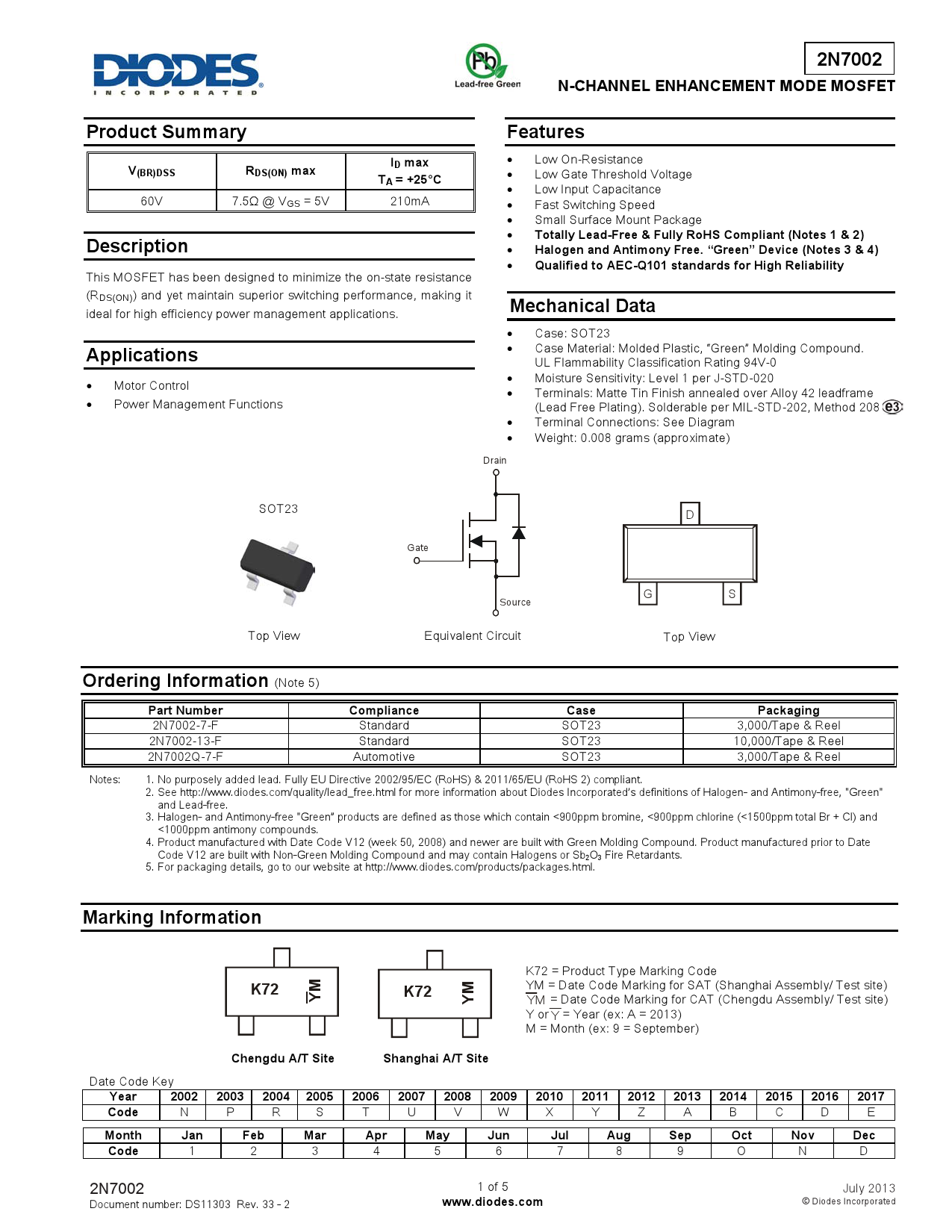 2N7002-7-F_（DIODES(美台)）2N7002-7-F中文资料_价格_PDF手册-立创电子商城