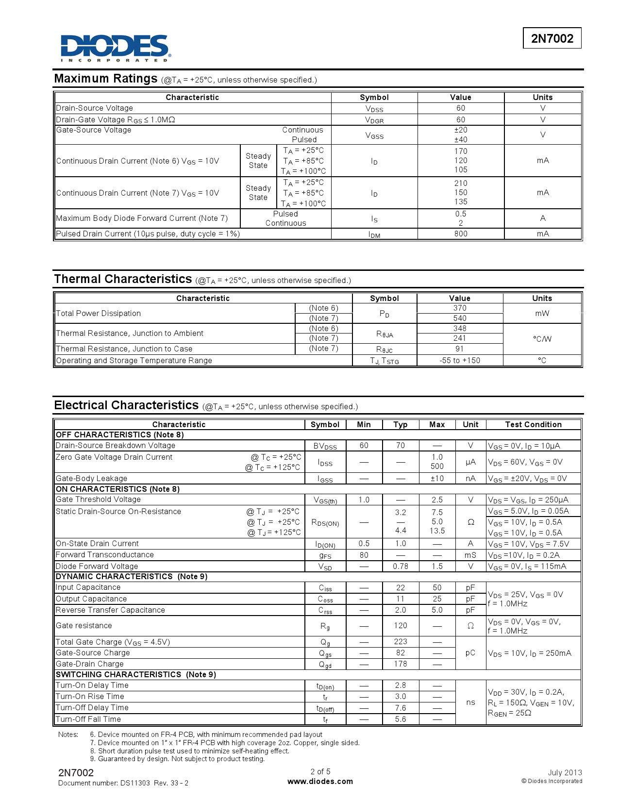 2N7002-7-F_（DIODES(美台)）2N7002-7-F中文资料_价格_PDF手册-立创电子商城