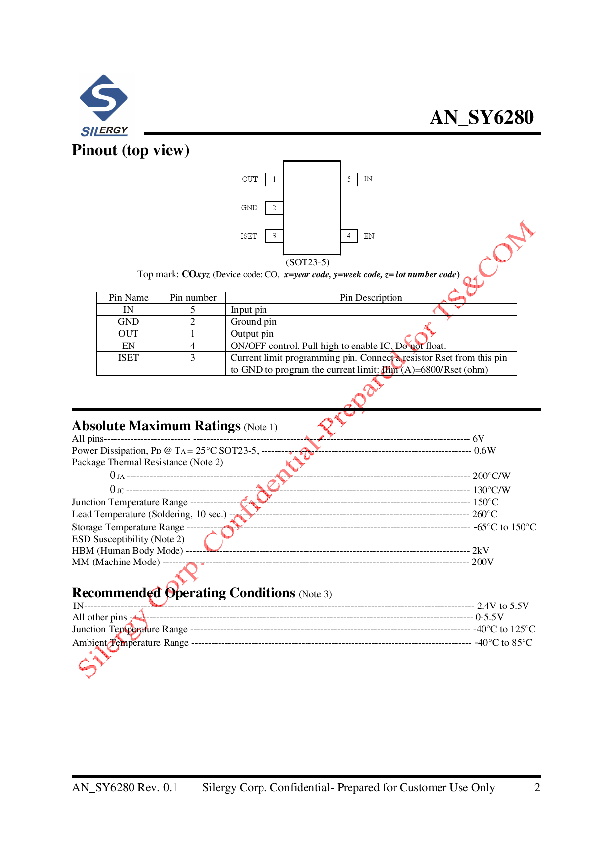 SY6280AAC_（矽力杰silergy）SY6280AAC中文资料_价格_PDF手册-立创电子商城