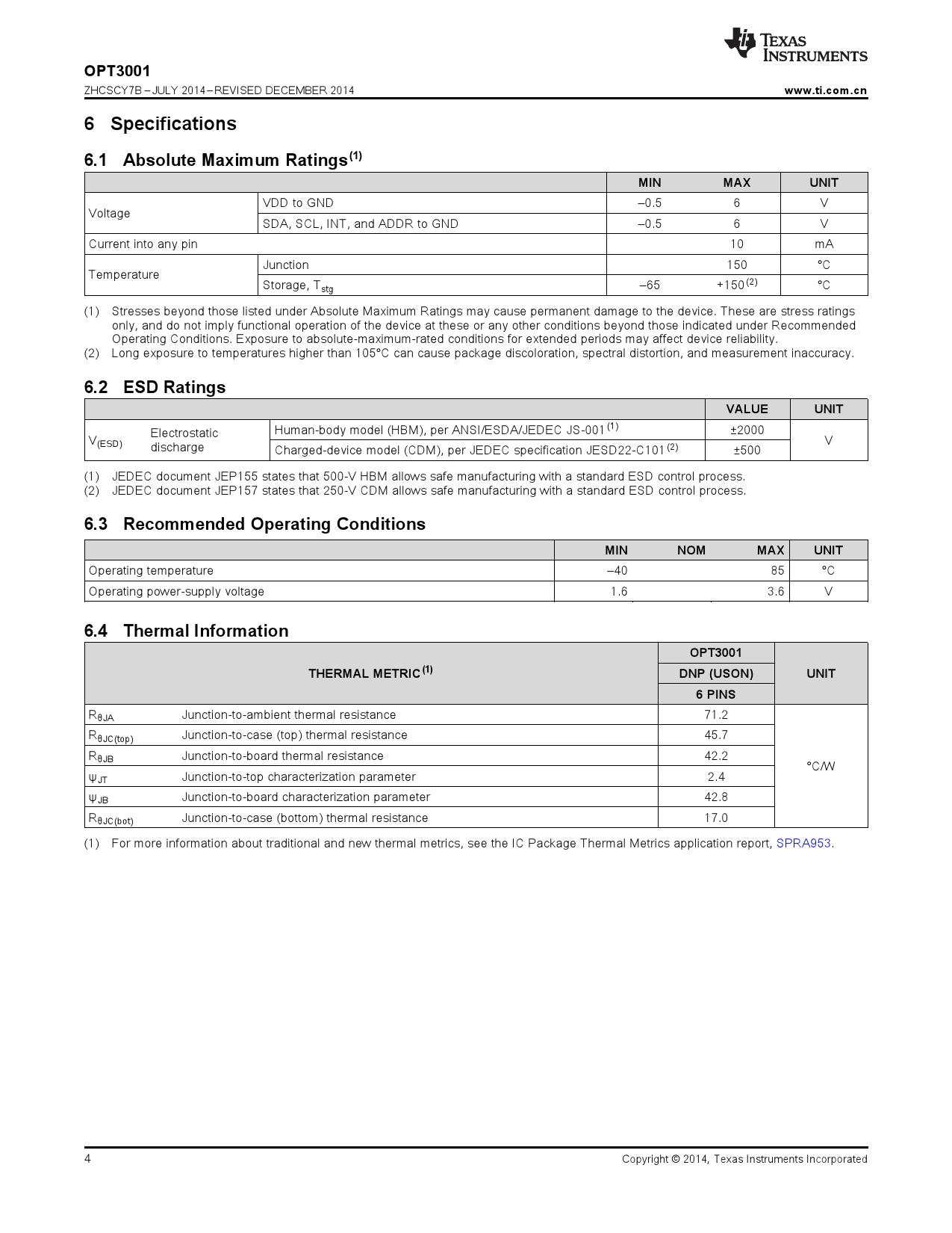 OPT3001DNPR_（TI(德州仪器)）OPT3001DNPR中文资料_价格_PDF手册-立创电子商城
