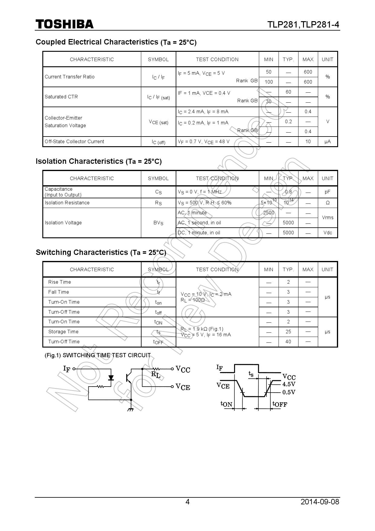 TLP281-4(GB-TP,J,F_（TOSHIBA(东芝)）TLP281-4(GB-TP,J,F中文资料_价格_PDF手册-立创电子商城