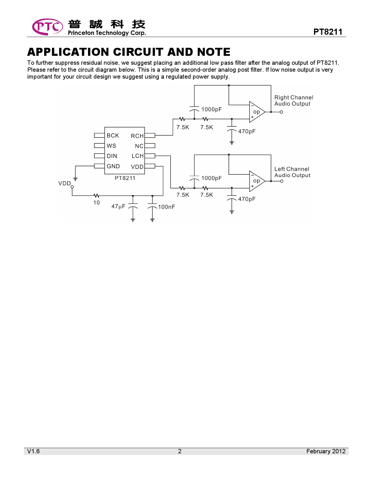 PT8211-S_（PTC(台湾普诚)）PT8211-S中文资料_价格_PDF手册-立创电子商城