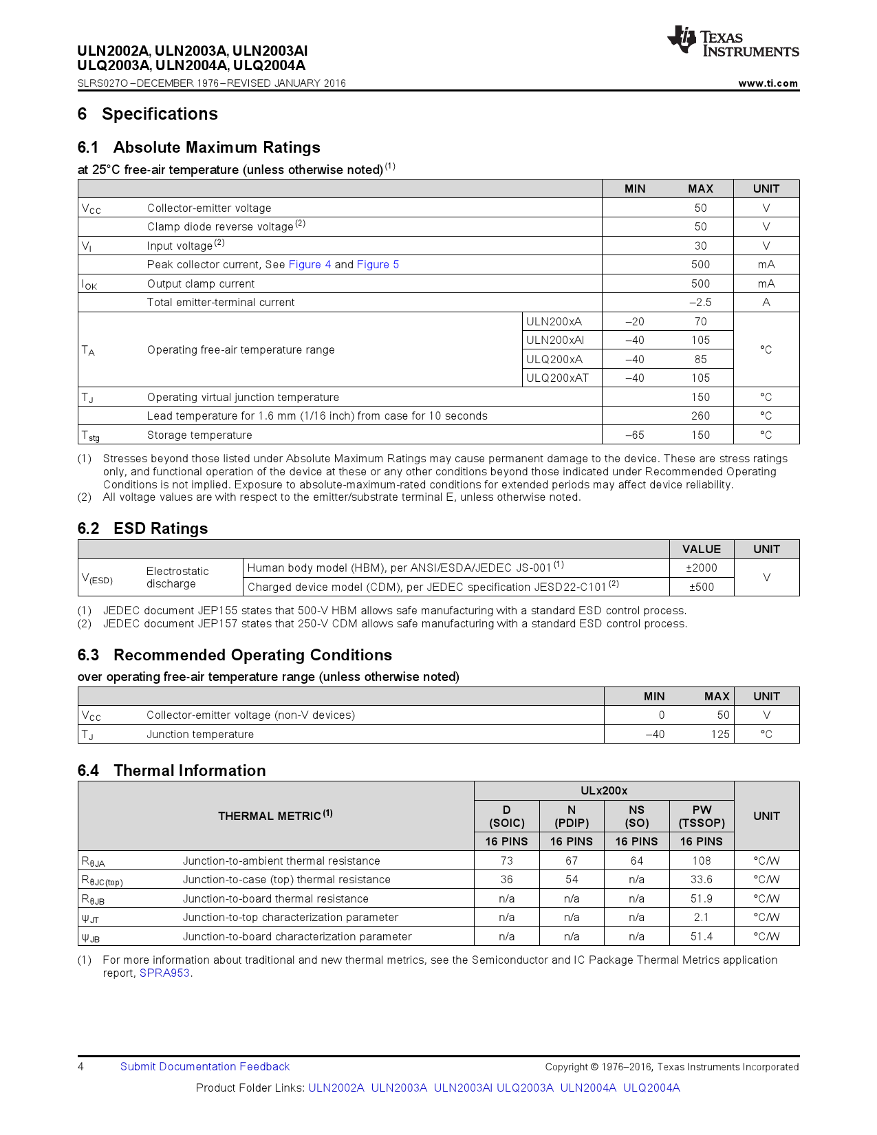 ULN2003AN_（TI(德州仪器)）ULN2003AN中文资料_价格_PDF手册-立创电子商城