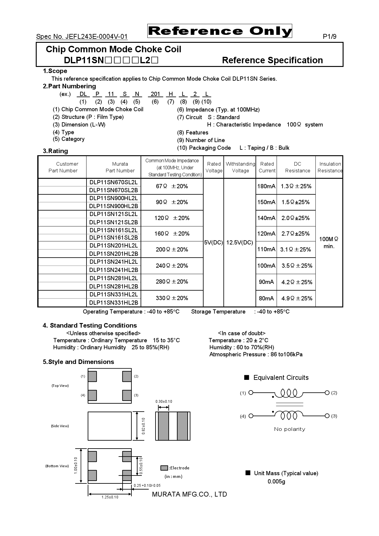 DLP11SN900HL2L_（muRata(村田)）DLP11SN900HL2L中文资料_价格_PDF手册-立创电子商城