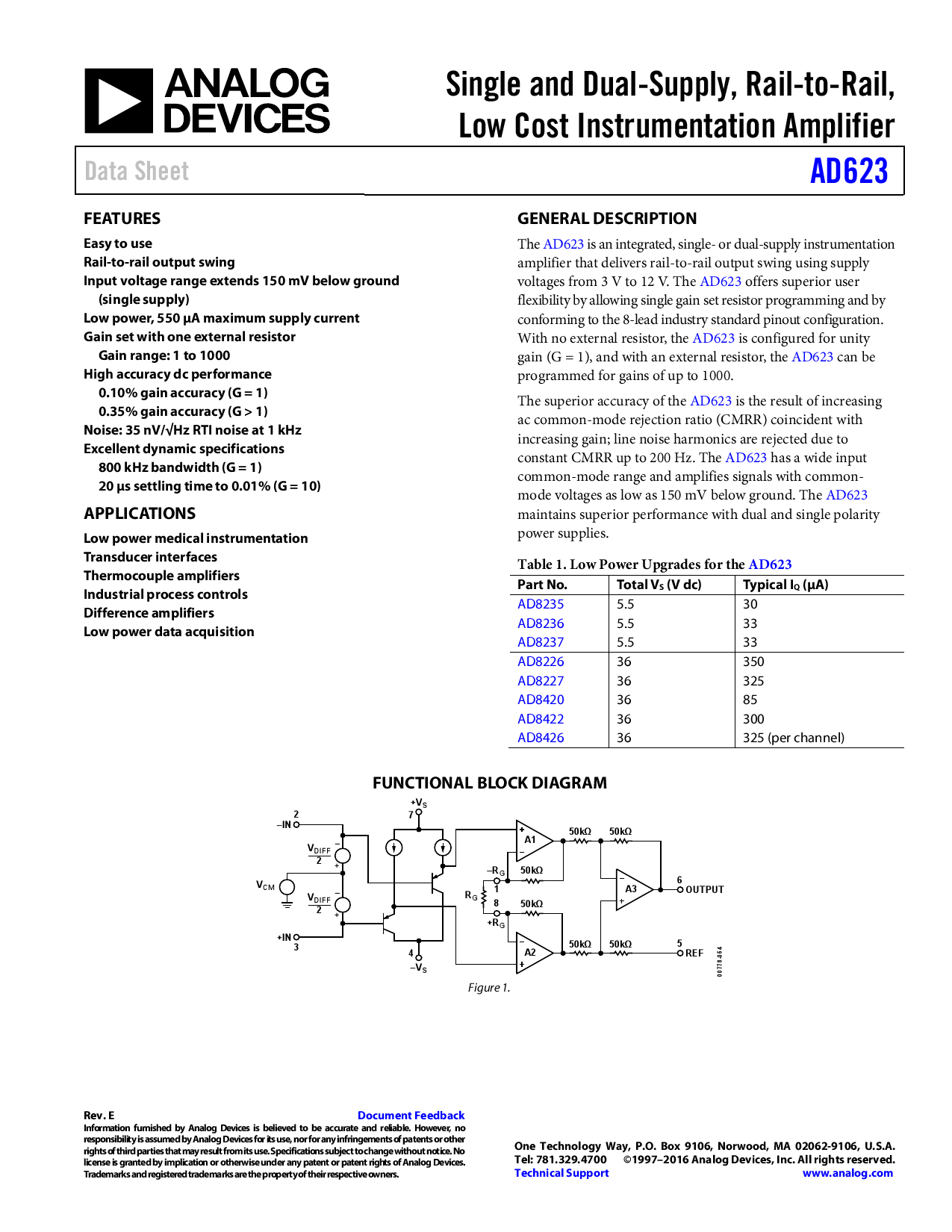 AD623ARZ-R7_（ADI(亚德诺)）AD623ARZ-R7中文资料_价格_PDF手册-立创电子商城