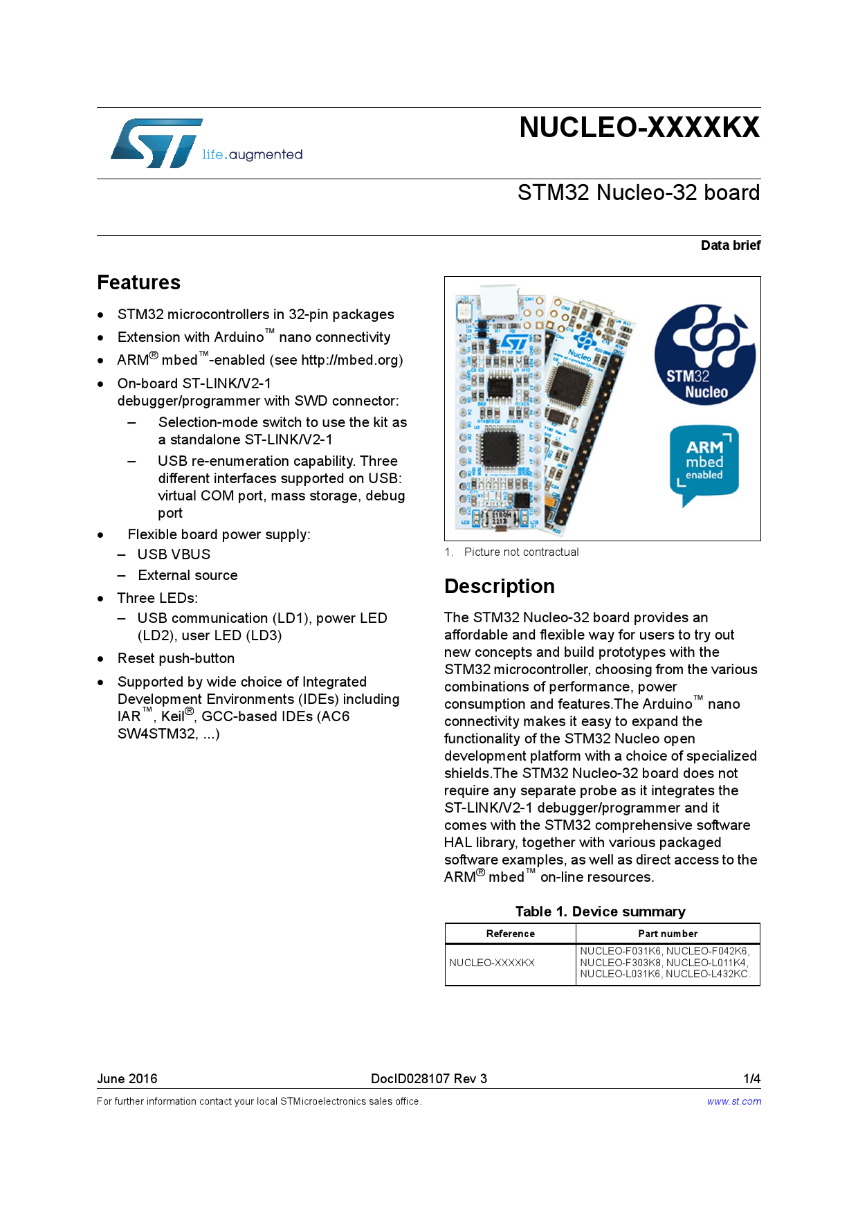NUCLEO-L031K6_（ST(意法半导体)）NUCLEO-L031K6中文资料_价格_PDF手册-立创电子商城
