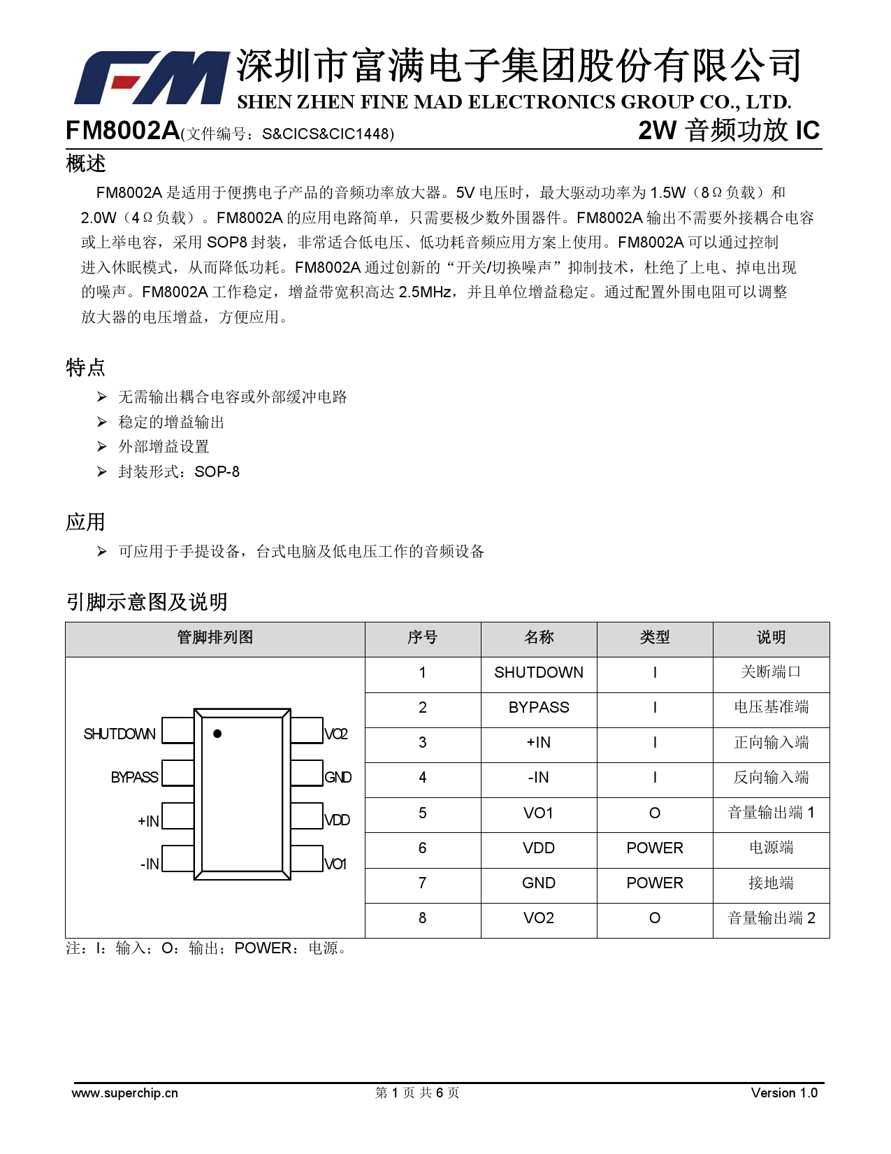 FM8002A_（FM(富满)）FM8002A中文资料_价格_PDF手册-立创电子商城