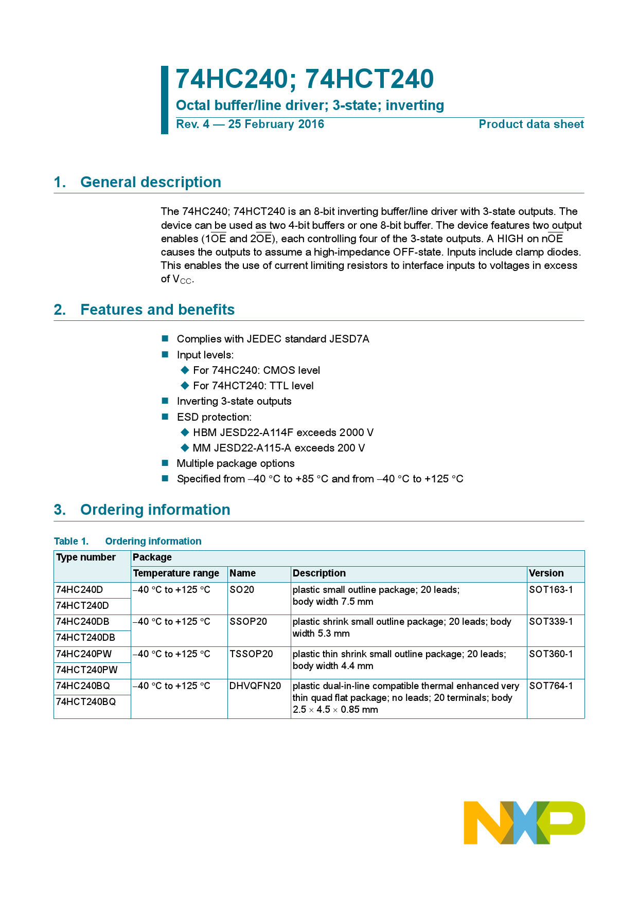 74HC240D,653_（Nexperia(安世)）74HC240D,653中文资料_价格_PDF手册-立创电子商城