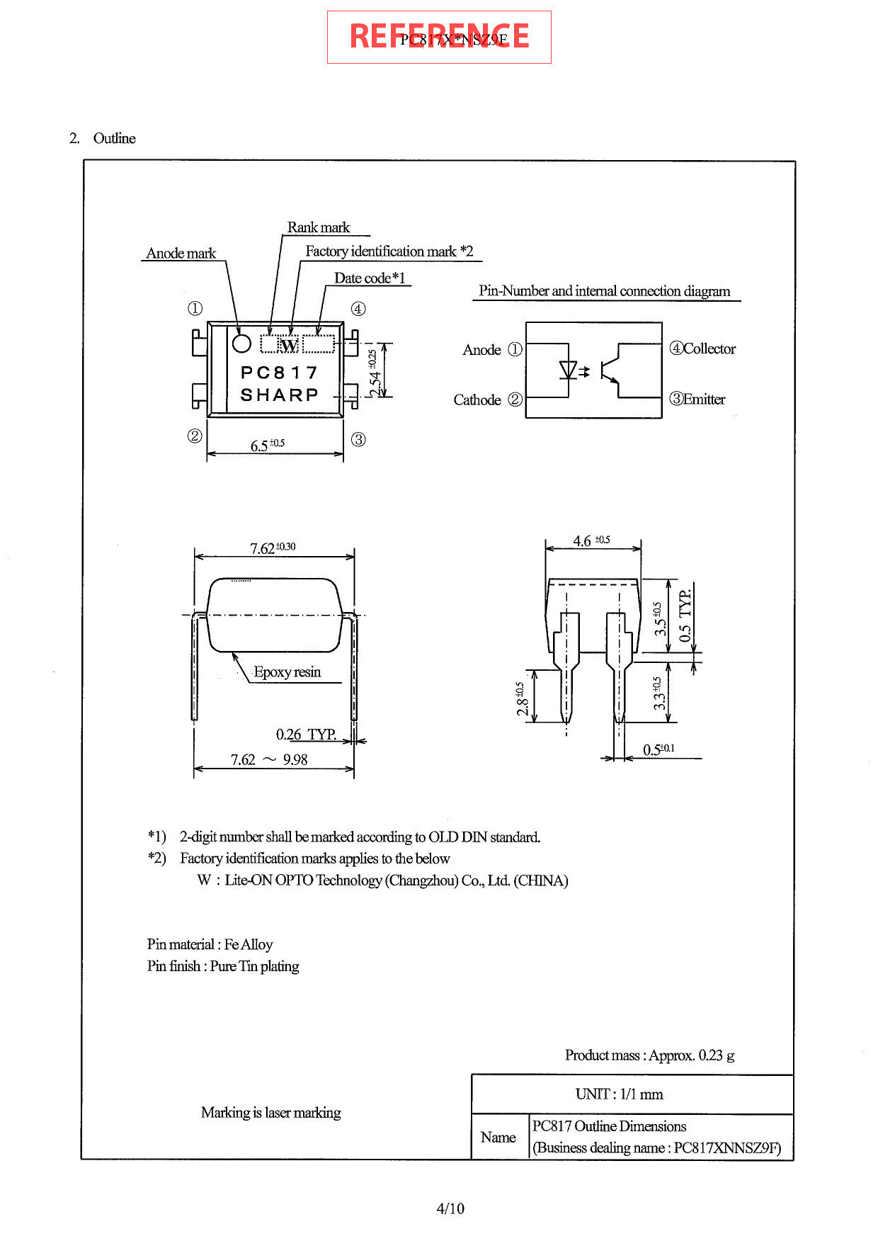 PC817X3NSZ9F_（SHARP(夏普)）PC817X3NSZ9F中文资料_价格_PDF手册-立创电子商城