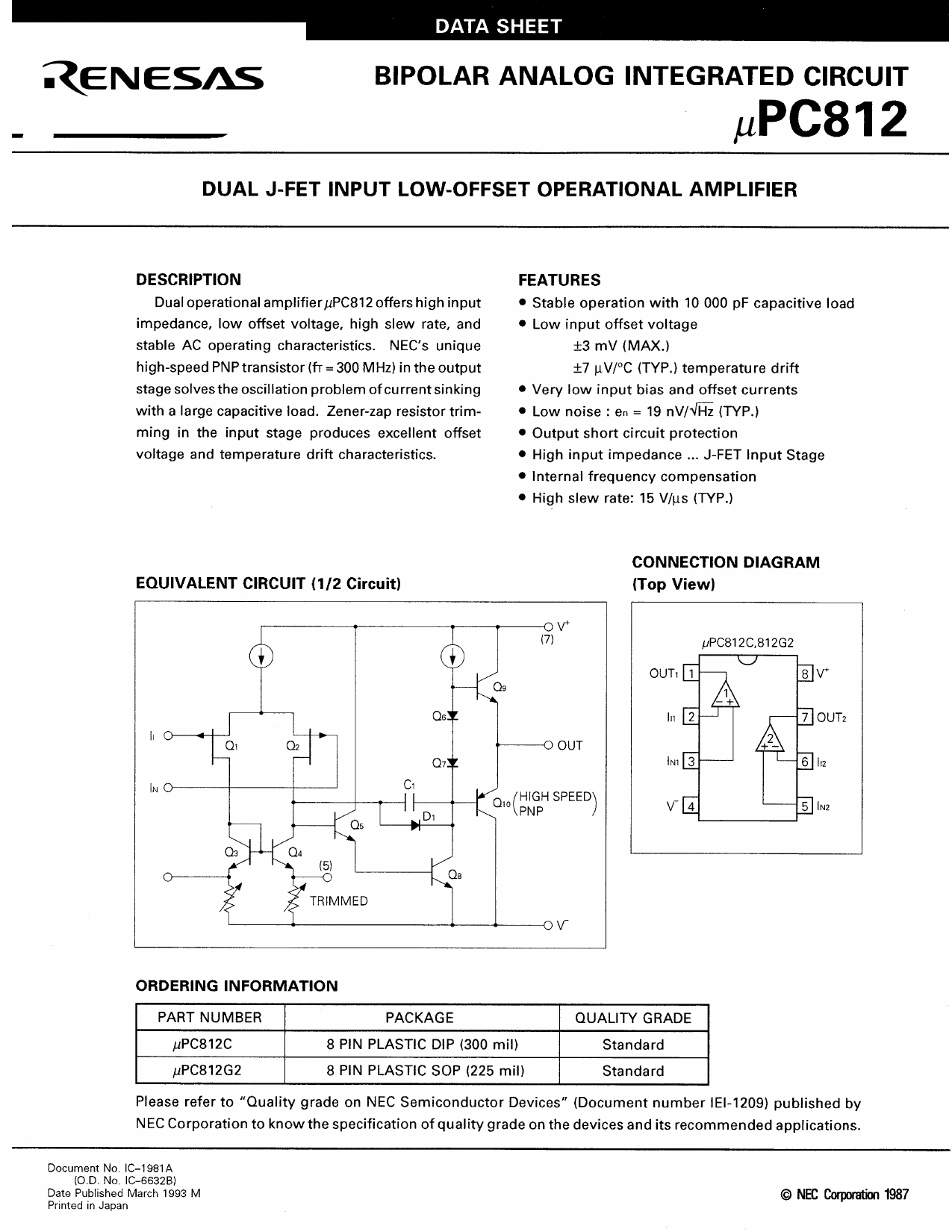 UPC812G2-E2-A_（RENESAS(瑞萨)/IDT）UPC812G2-E2-A中文资料_价格_PDF手册-立创电子商城