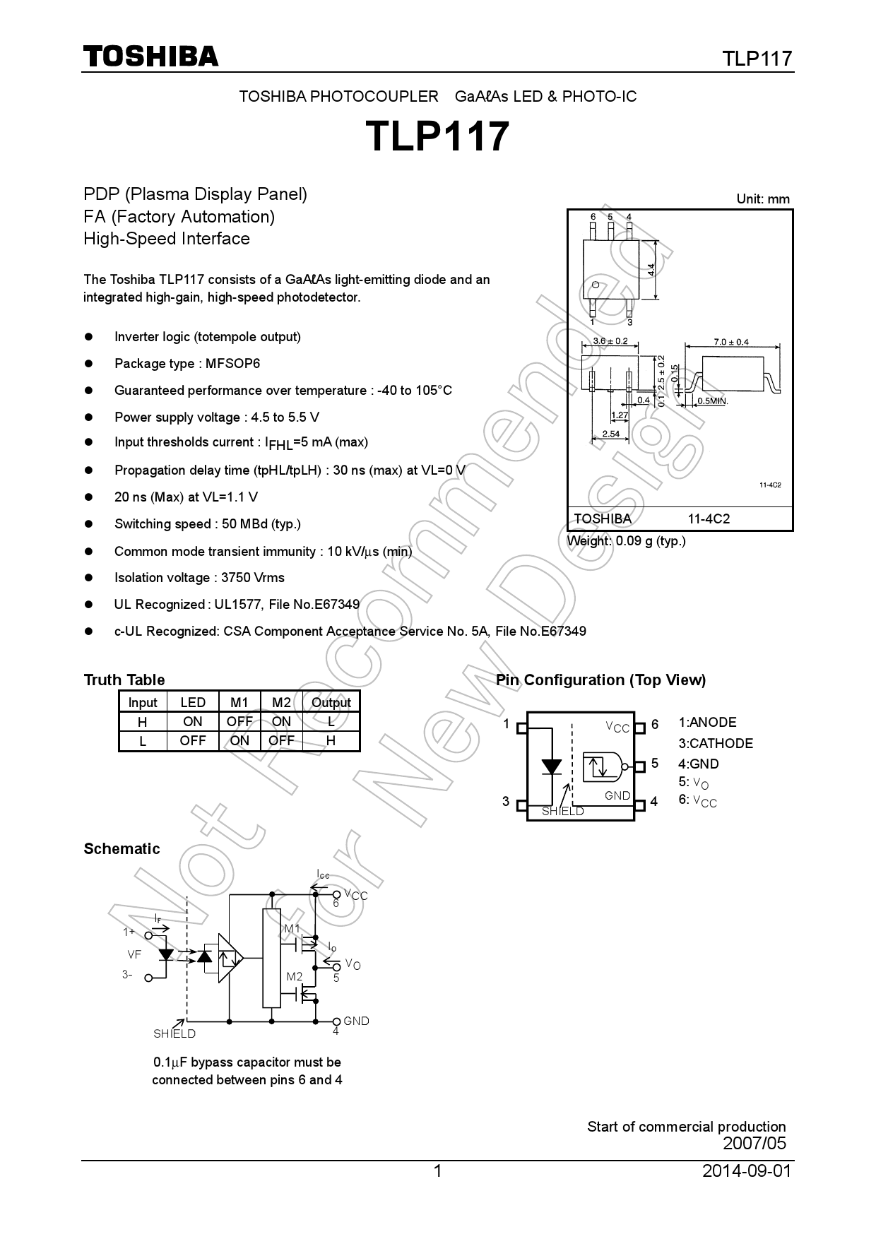 TLP117(TPL,F_（TOSHIBA(东芝)）TLP117(TPL,F中文资料_价格_PDF手册-立创电子商城