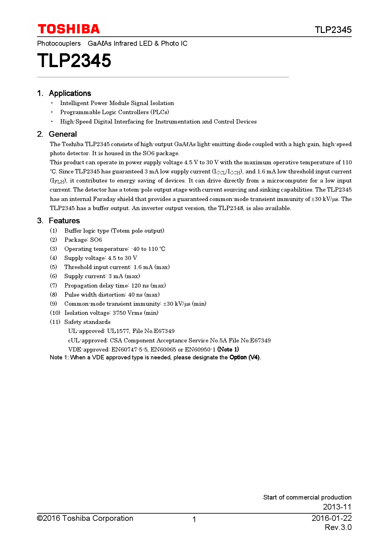 TLP2345(TPL,E_（TOSHIBA(东芝)）TLP2345(TPL,E中文资料_价格_PDF手册-立创电子商城