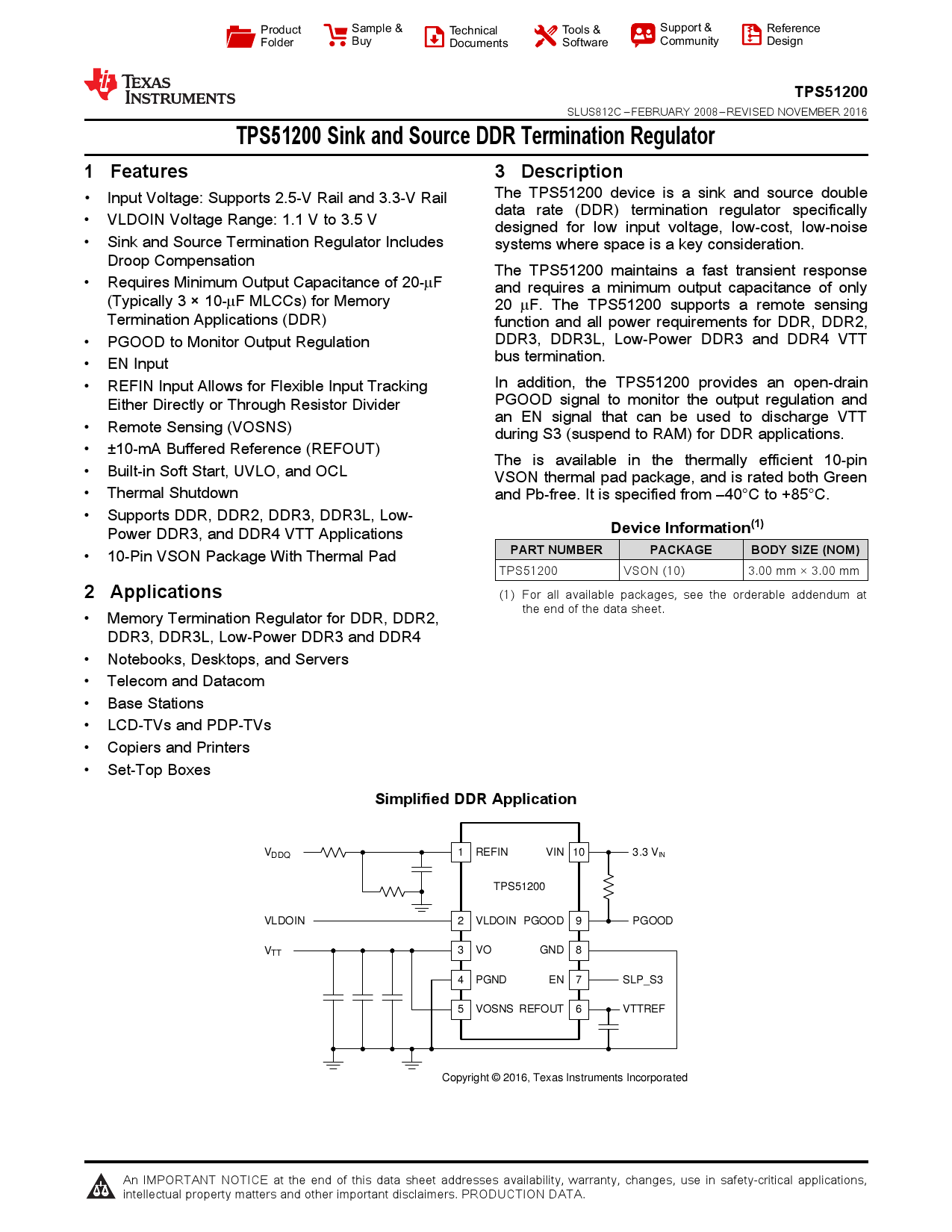 TPS51200DRCR_（TI(德州仪器)）TPS51200DRCR中文资料_价格_PDF手册-立创电子商城