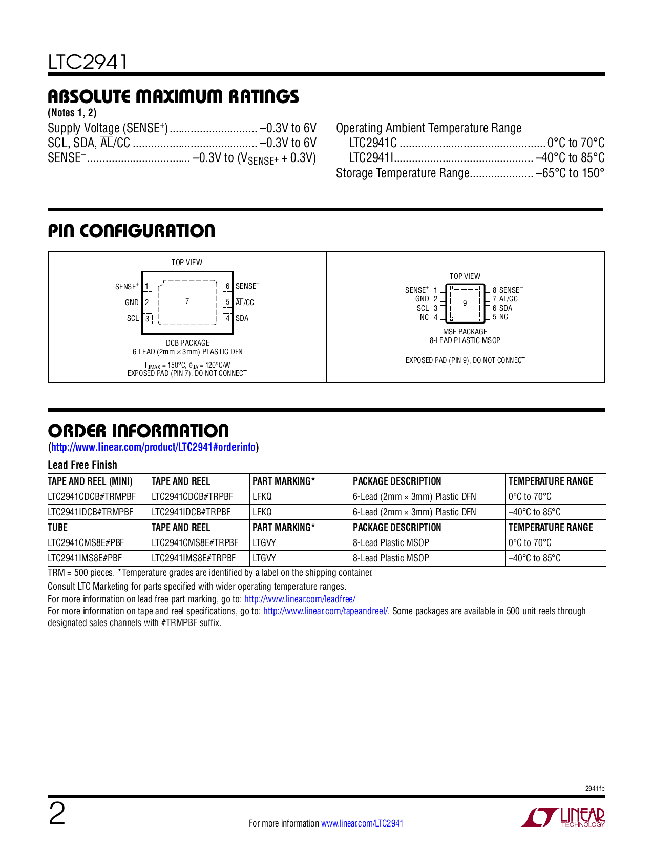 LTC2941IMS8E#PBF_（ADI(亚德诺)/LINEAR(凌特)）LTC2941IMS8E#PBF中文资料_价格_PDF手册-立创电子商城
