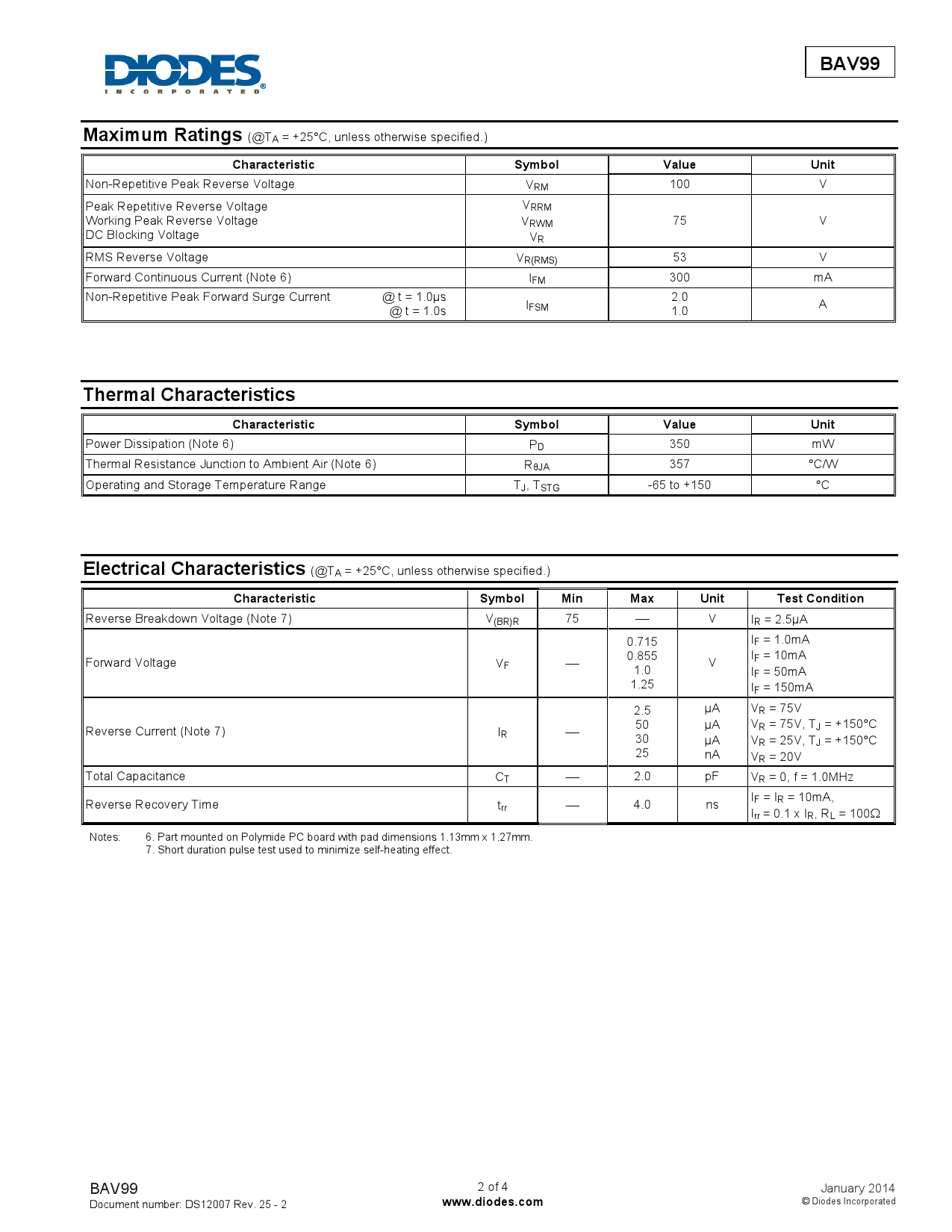 BAV99-7-F_（DIODES(美台)）BAV99-7-F中文资料_价格_PDF手册-立创电子商城
