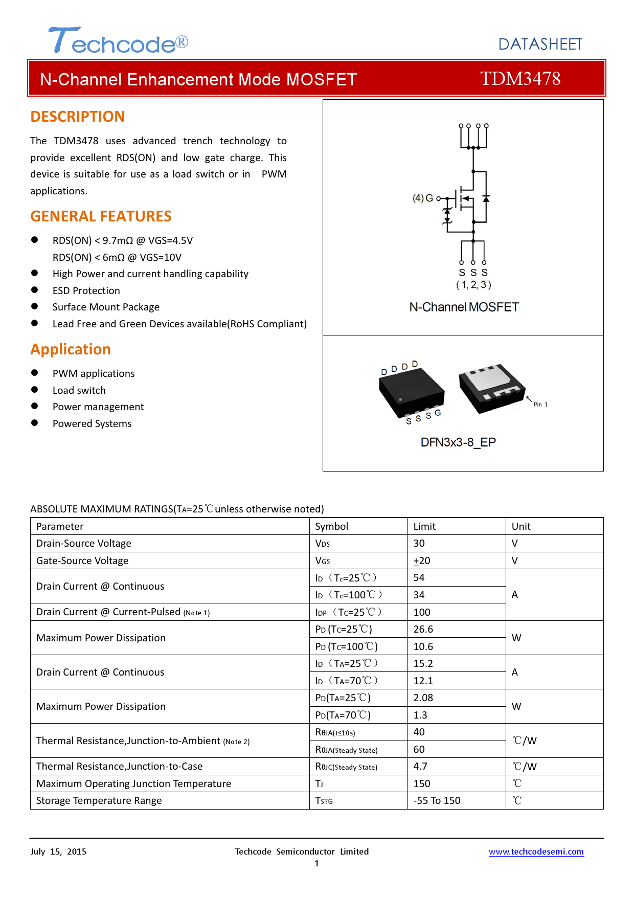 TDM3478_（Techcode(泰德)）TDM3478中文资料_价格_PDF手册-立创电子商城